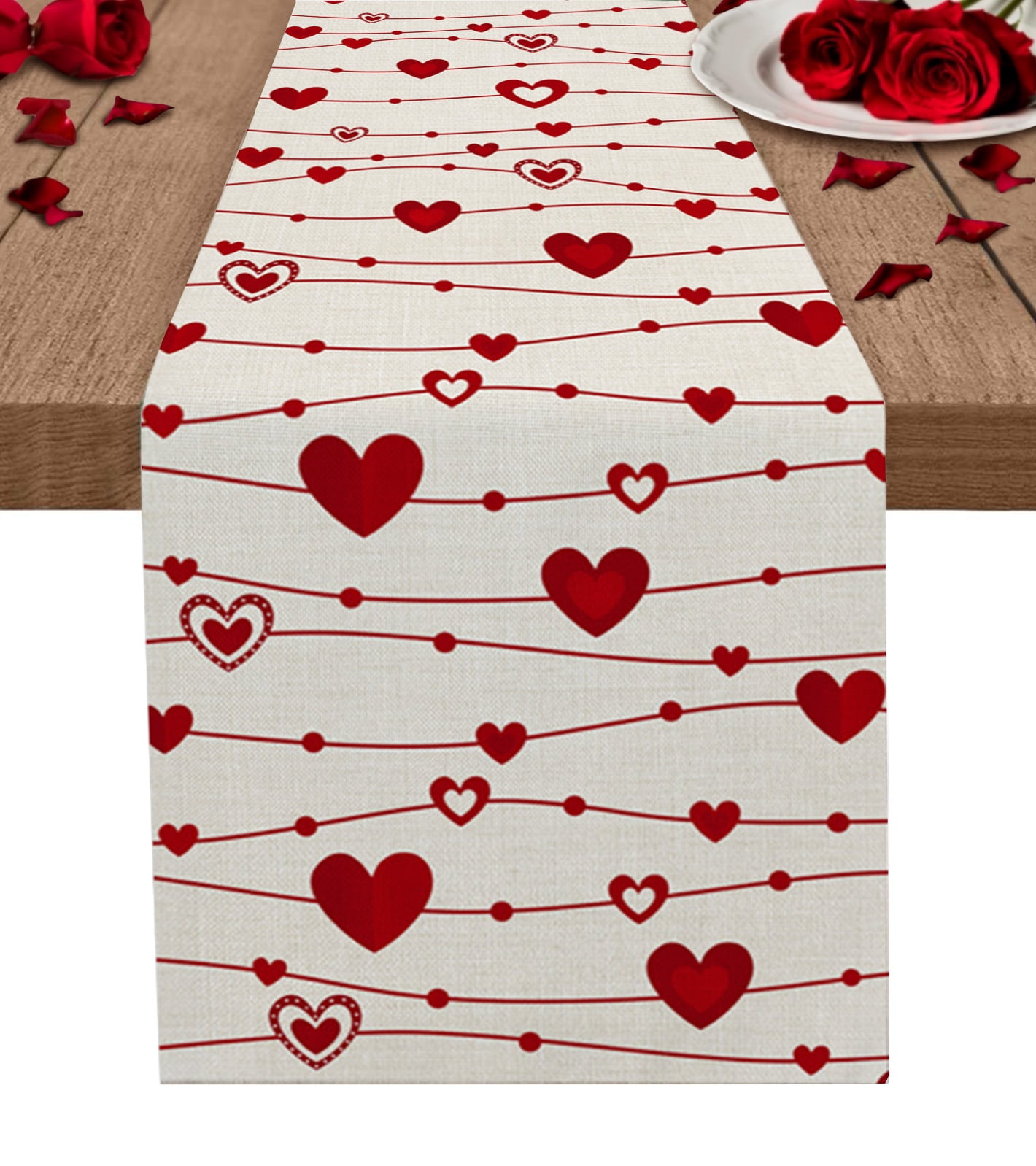Hokiten Table Runners 72 Inches Long Dress Scarves, Valentine's Love ...