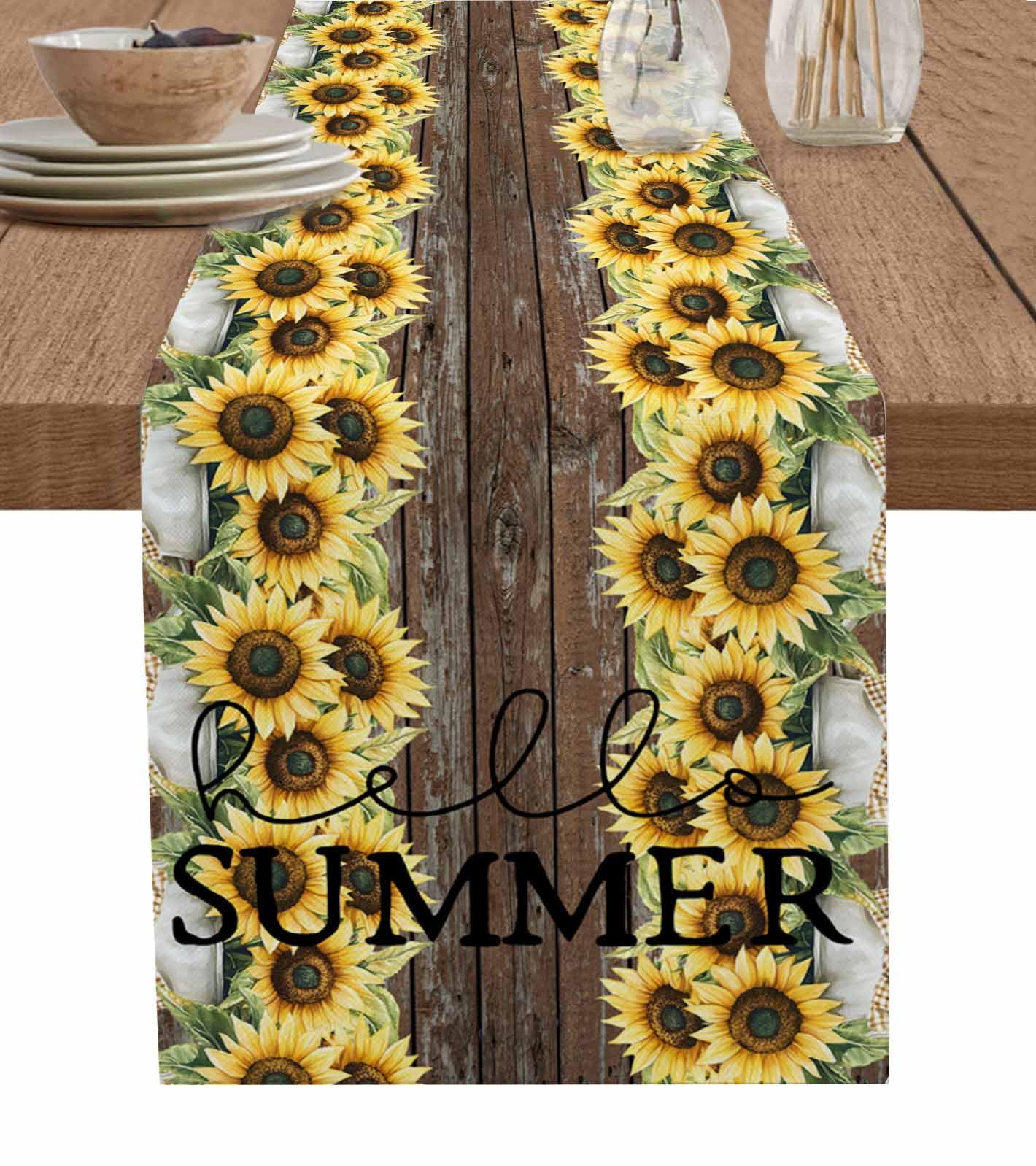Hokiten Table Runners 72 Inches Long Dress Scarves, Vintage Sunflowers ...