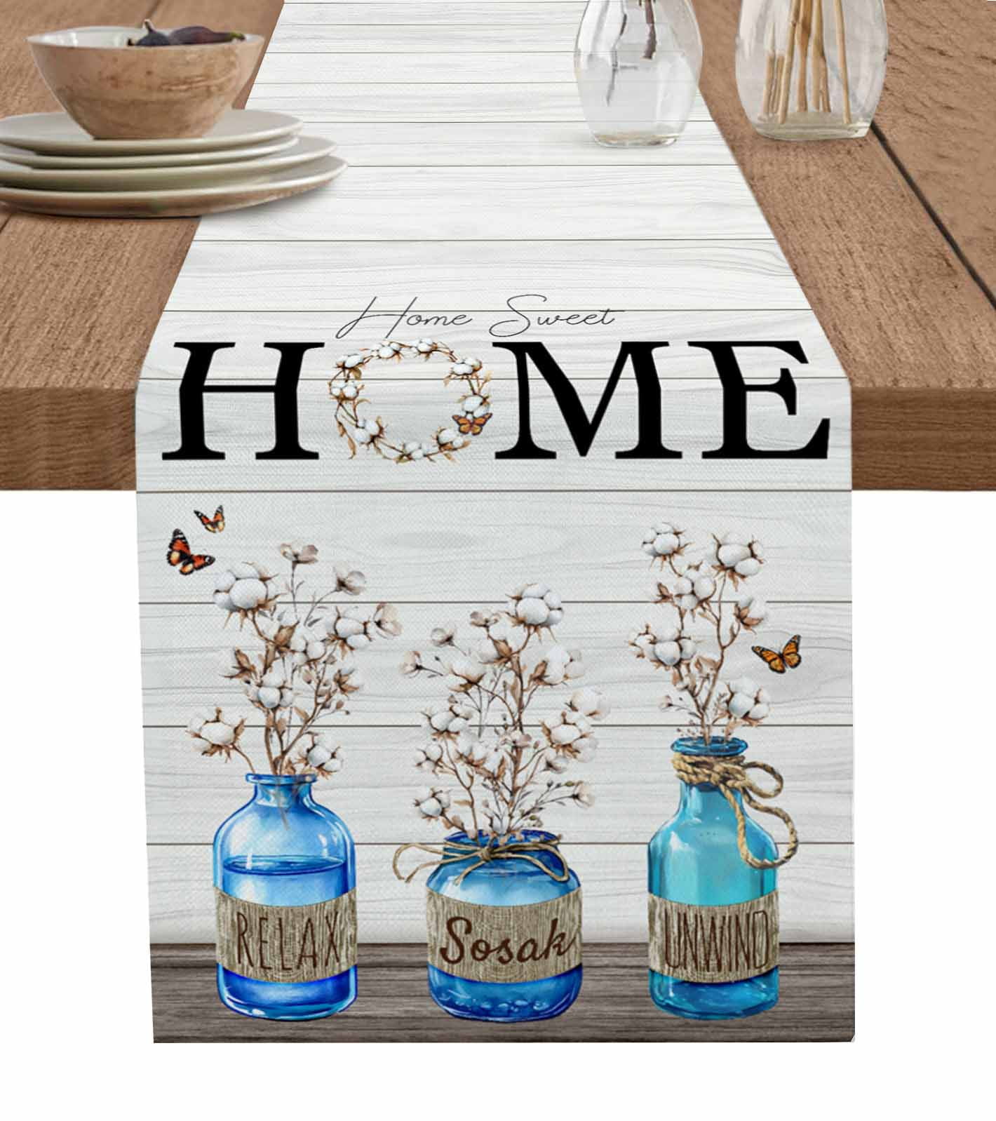 Hokiten Table Runners 72 Inches Long Dress Scarves, White Floral ...