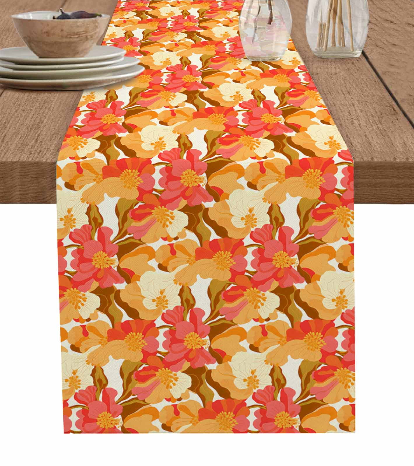 Hokiten Table Runners 72 Inches Long Dress Scarves, Yellow Flowers ...