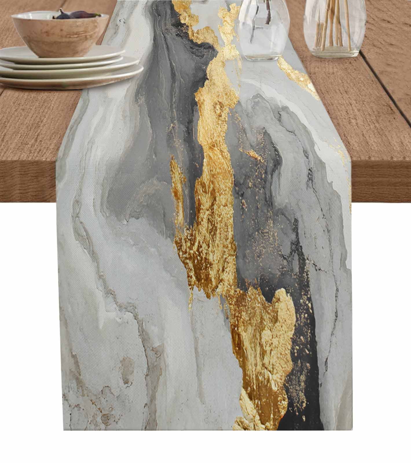 Hokiten Table Runners 72 Inches Long Dress Scarves, Yellow Grey Ombre ...