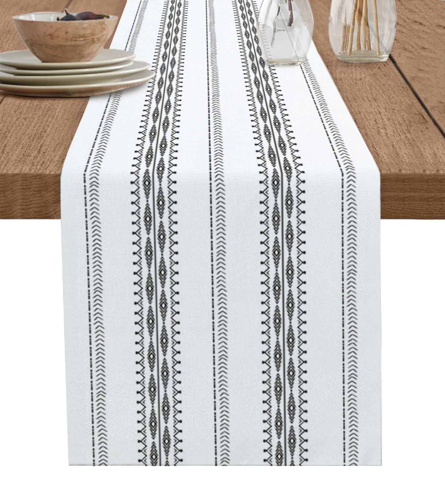 Hokiten Table Runners 90 Inches Long Dress Scarves, Black White Modern ...