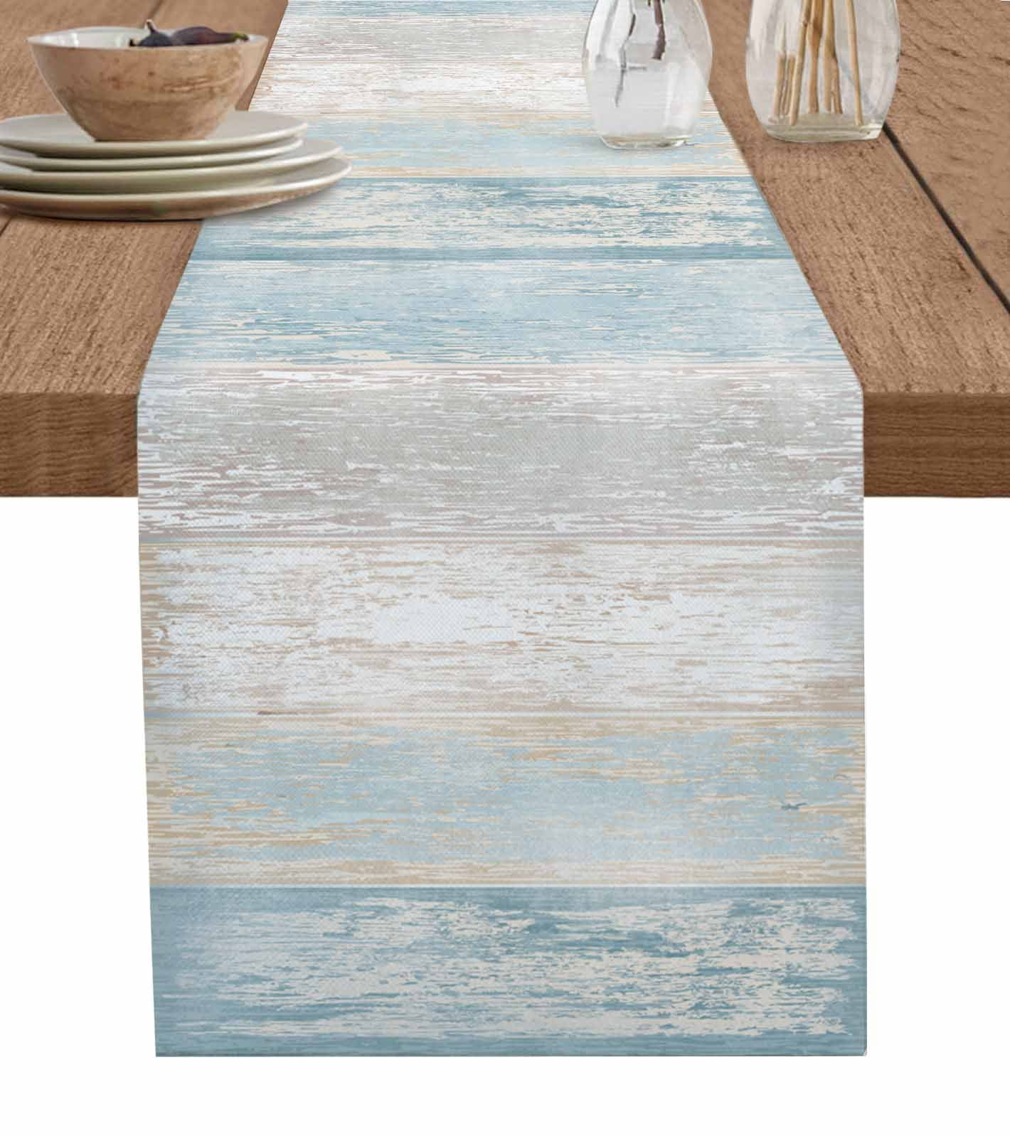 Hokiten Table Runners 90 Inches Long Dress Scarves, Blue Beige ...