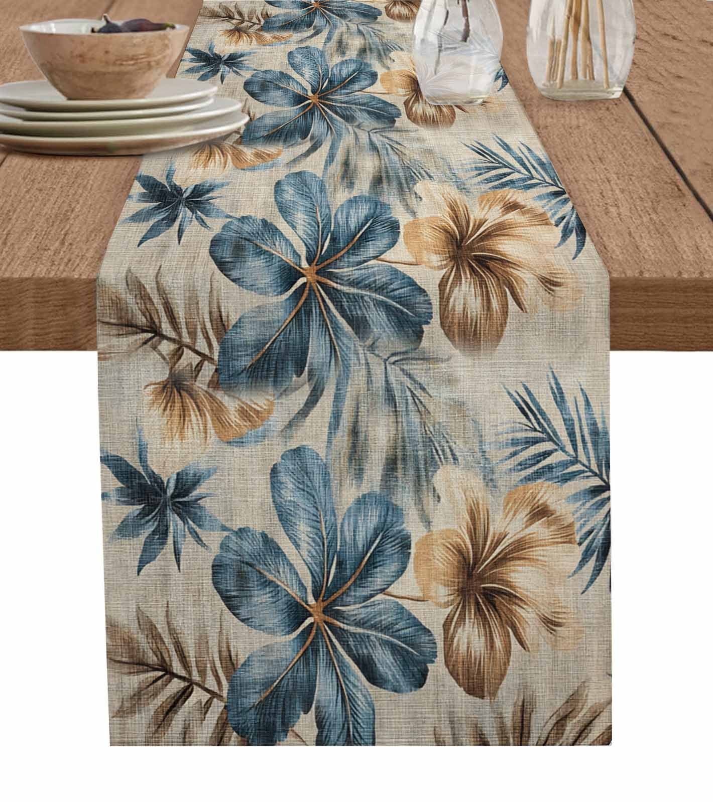 Hokiten Table Runners 90 Inches Long Dress Scarves, Blue Brown ...