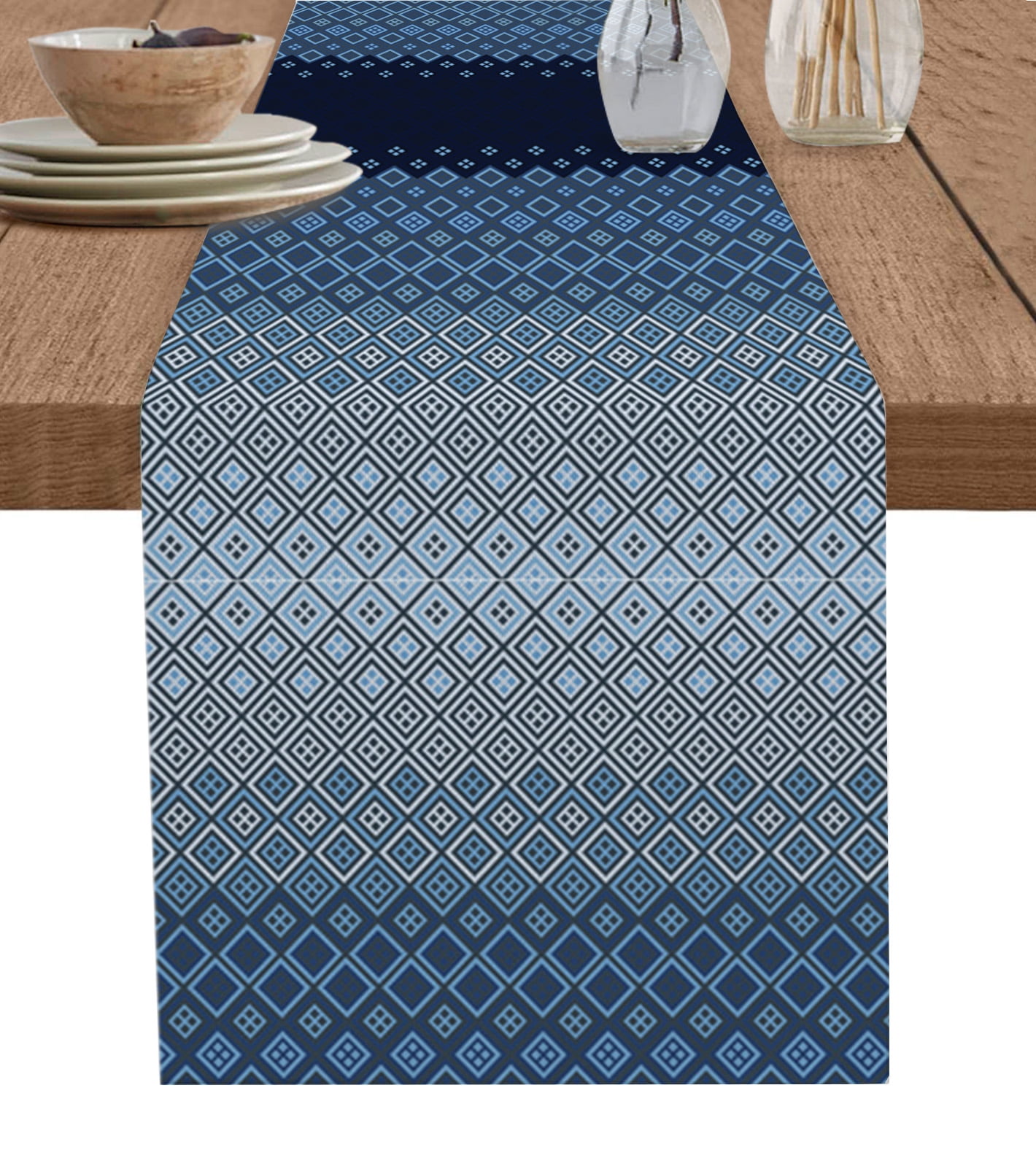 Hokiten Table Runners 90 Inches Long Dress Scarves, Blue Grey Ombre ...