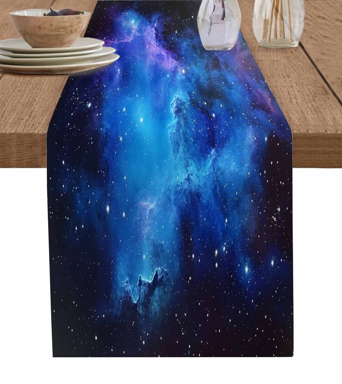 Hokiten Table Runners 90 Inches Long Dress Scarves, Blue Purple Sky ...