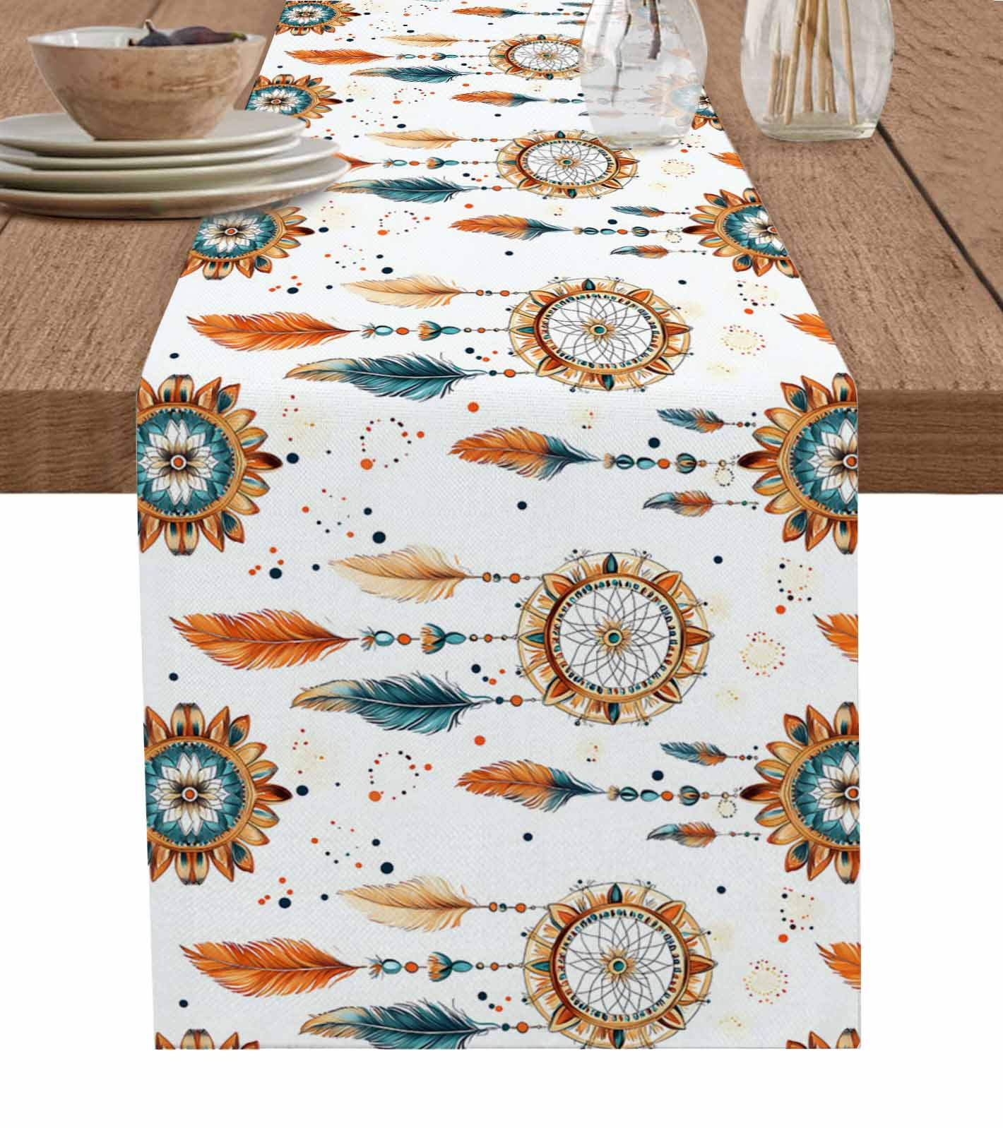 Hokiten Table Runners 90 Inches Long Dress Scarves, Boho Geometric ...