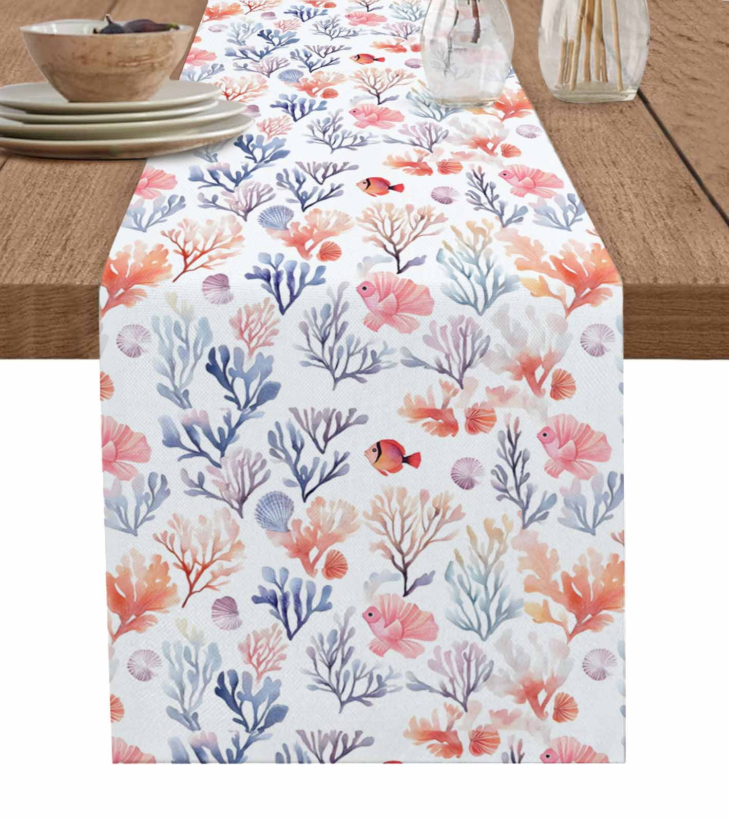 Hokiten Table Runners 90 Inches Long Dress Scarves, Coastal Coral ...