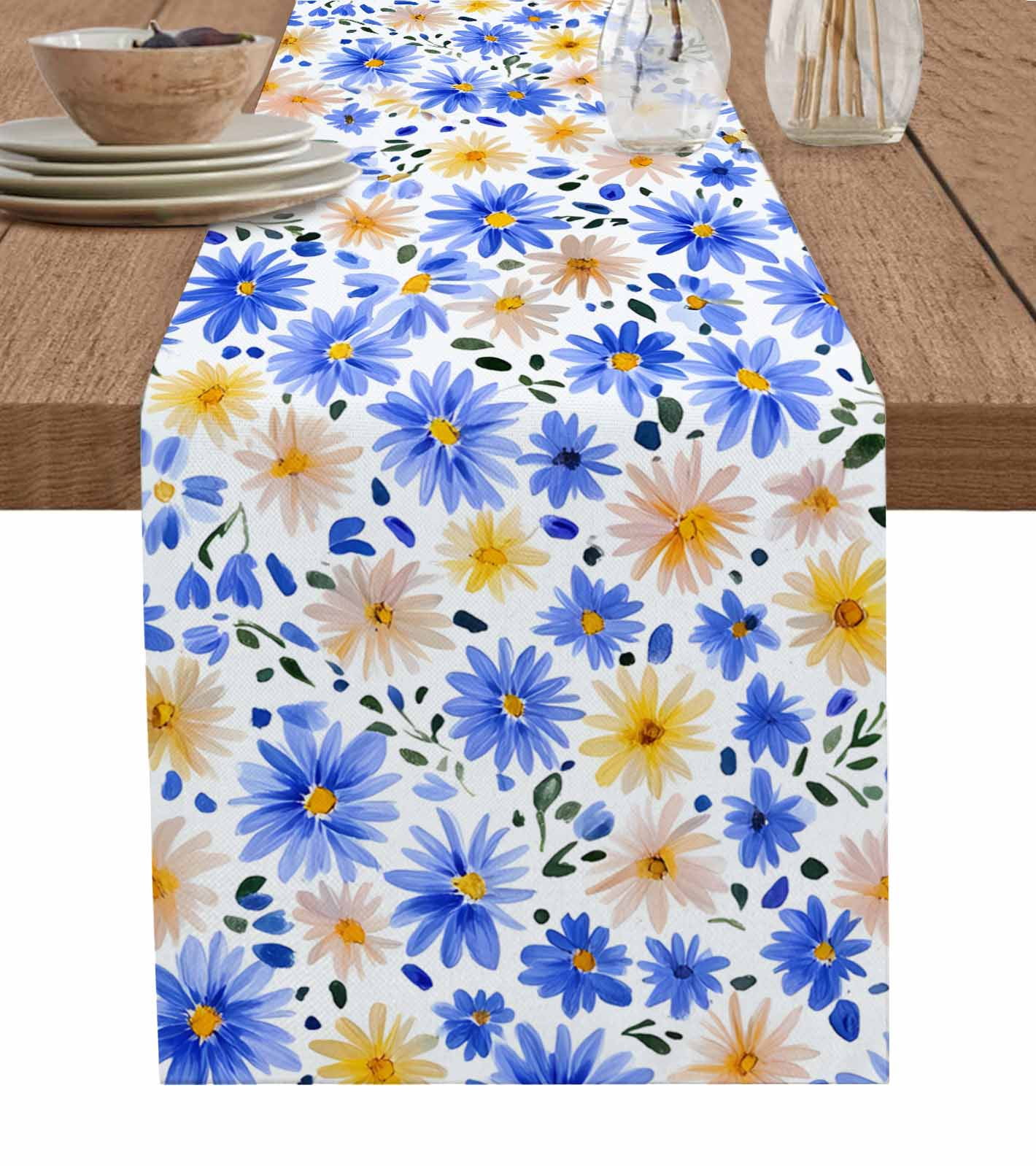 Hokiten Table Runners 90 Inches Long Dress Scarves, Daisy Flowers ...
