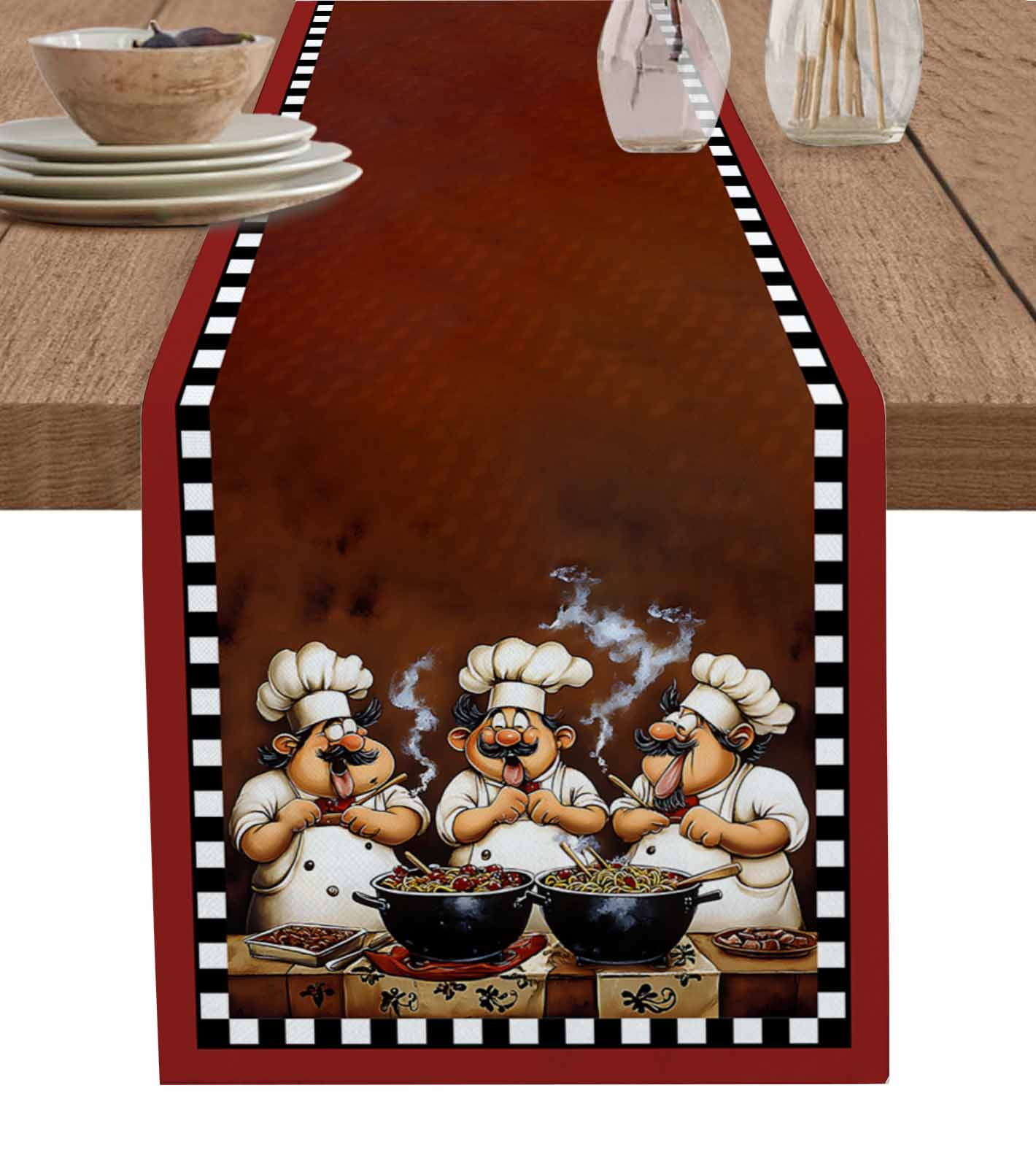 Hokiten Table Runners 90 Inches Long Dress Scarves, Fat Chef Farmhouse ...