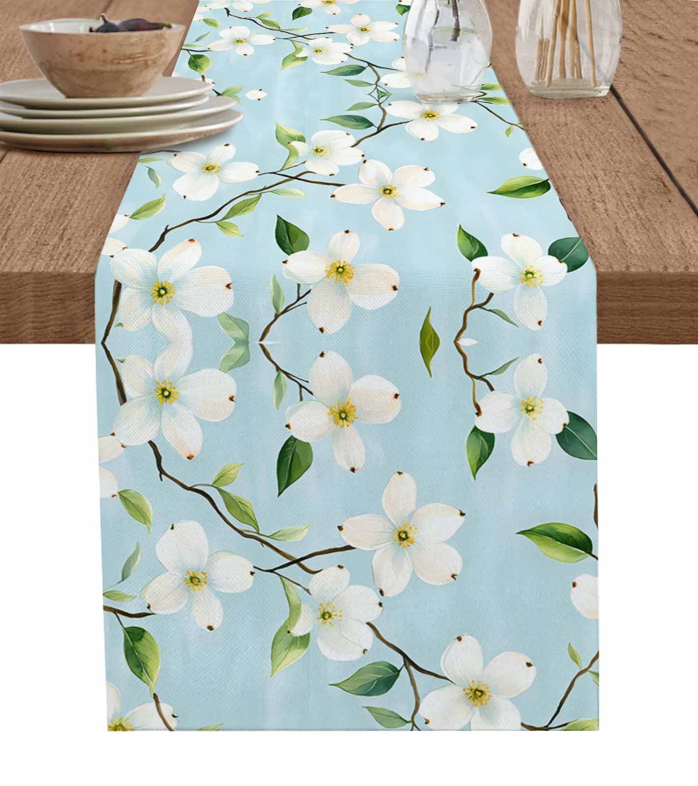 Hokiten Table Runners 90 Inches Long Dress Scarves, Flower Farmhouse ...