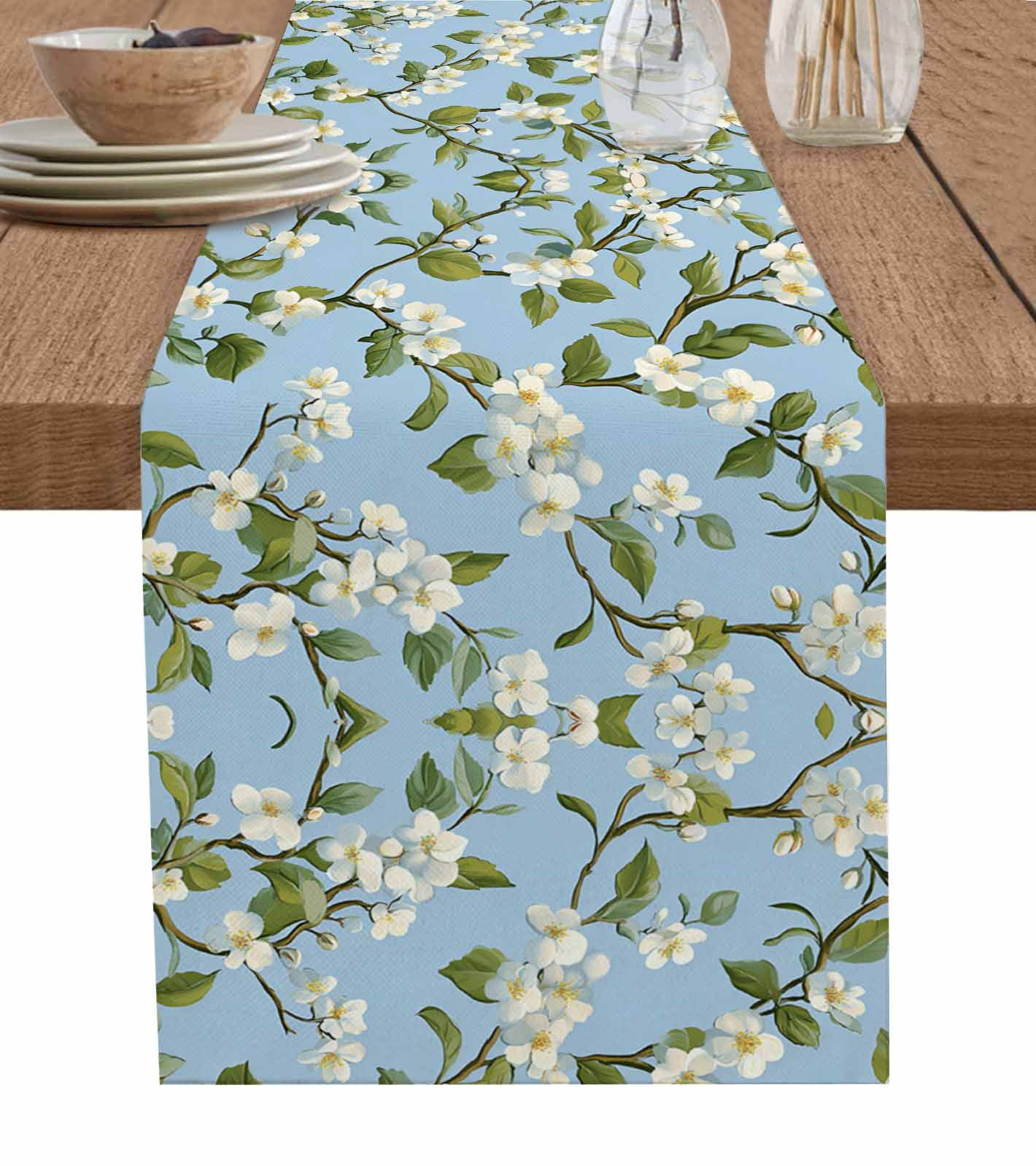 Hokiten Table Runners 90 Inches Long Dress Scarves, Flower Farmhouse ...