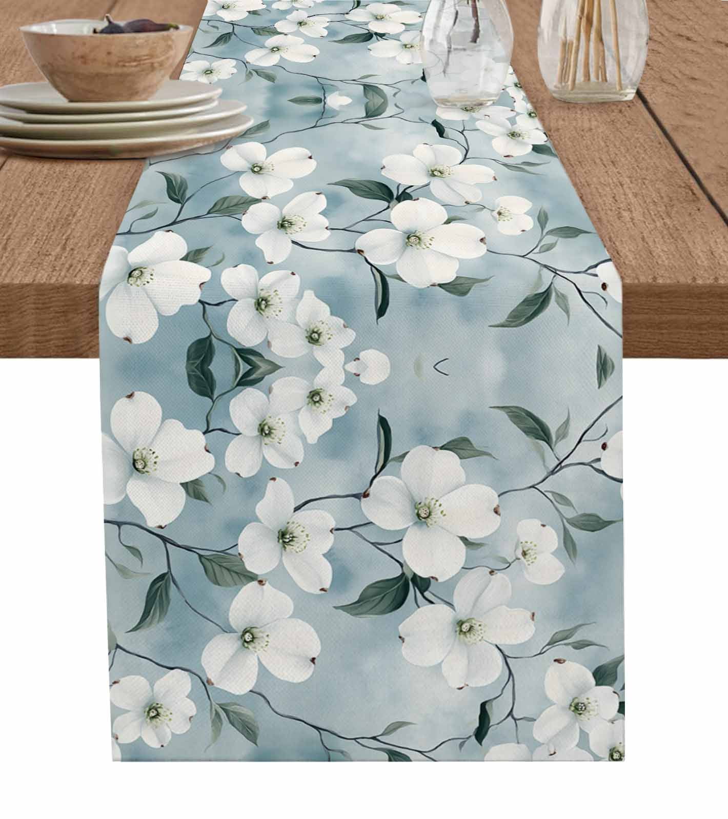 Hokiten Table Runners 90 Inches Long Dress Scarves, Flower Floral ...