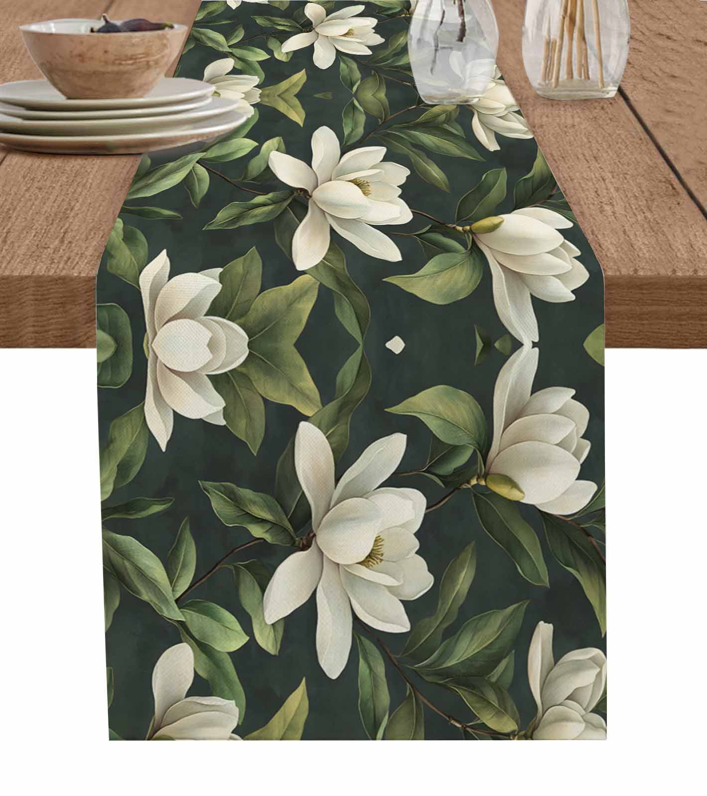 Hokiten Table Runners 90 Inches Long Dress Scarves, Flower Plant ...
