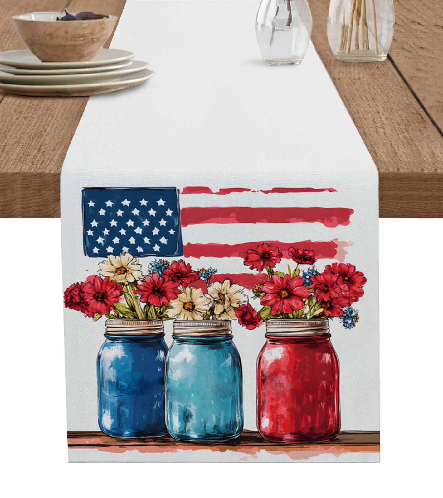 Hokiten Table Runners 90 Inches Long Dress Scarves, Independence Day ...