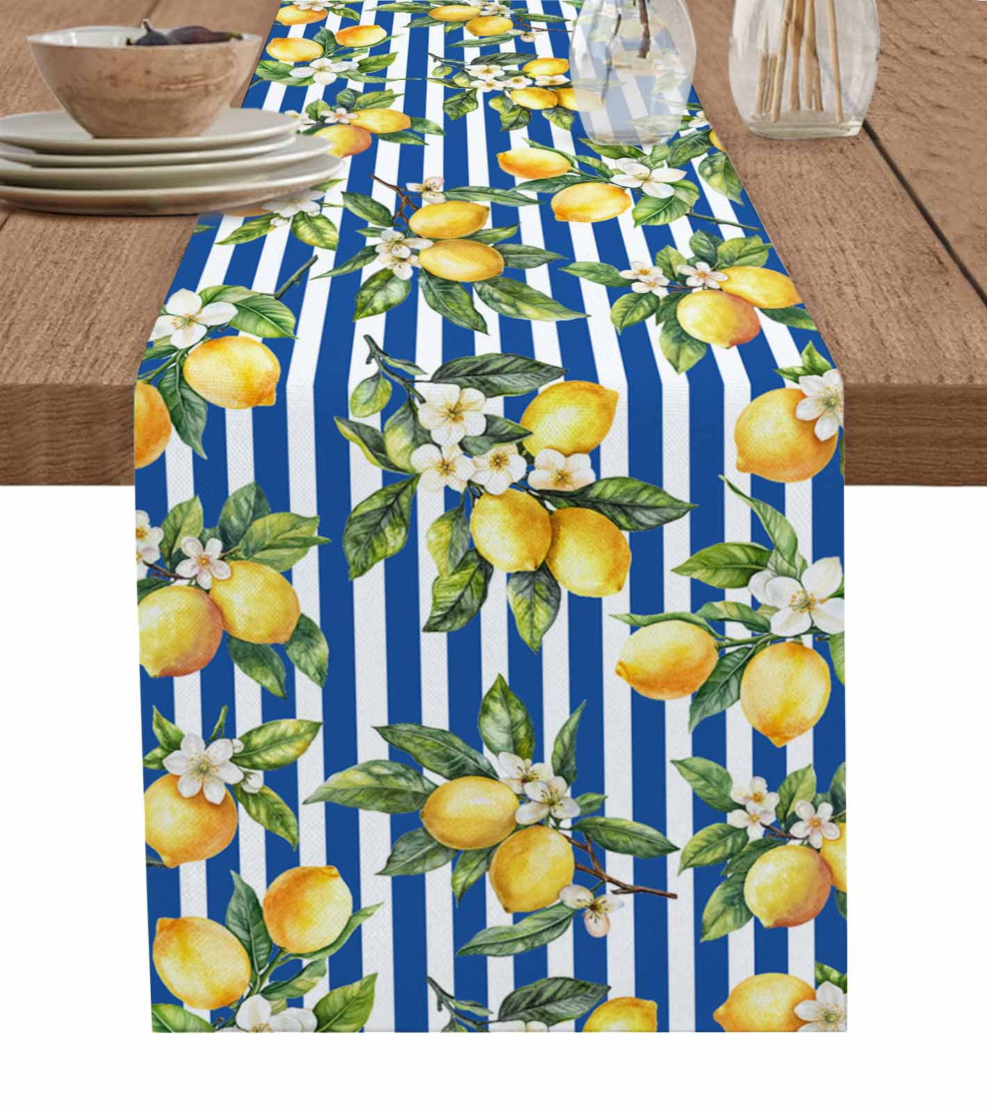 Hokiten Table Runners 90 Inches Long Dress Scarves, Lemon Flowers ...