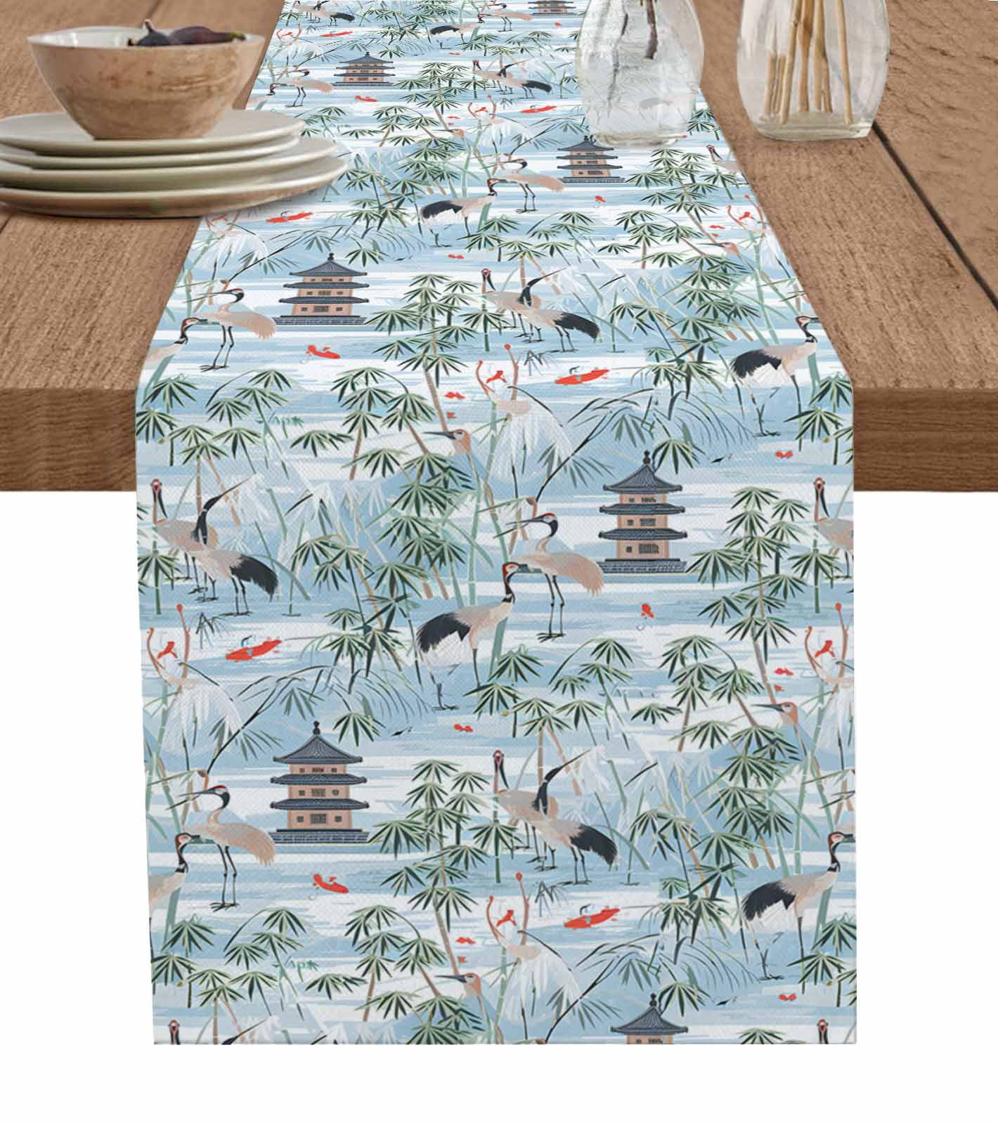Hokiten Table Runners 90 Inches Long Dress Scarves, Modern Garden ...