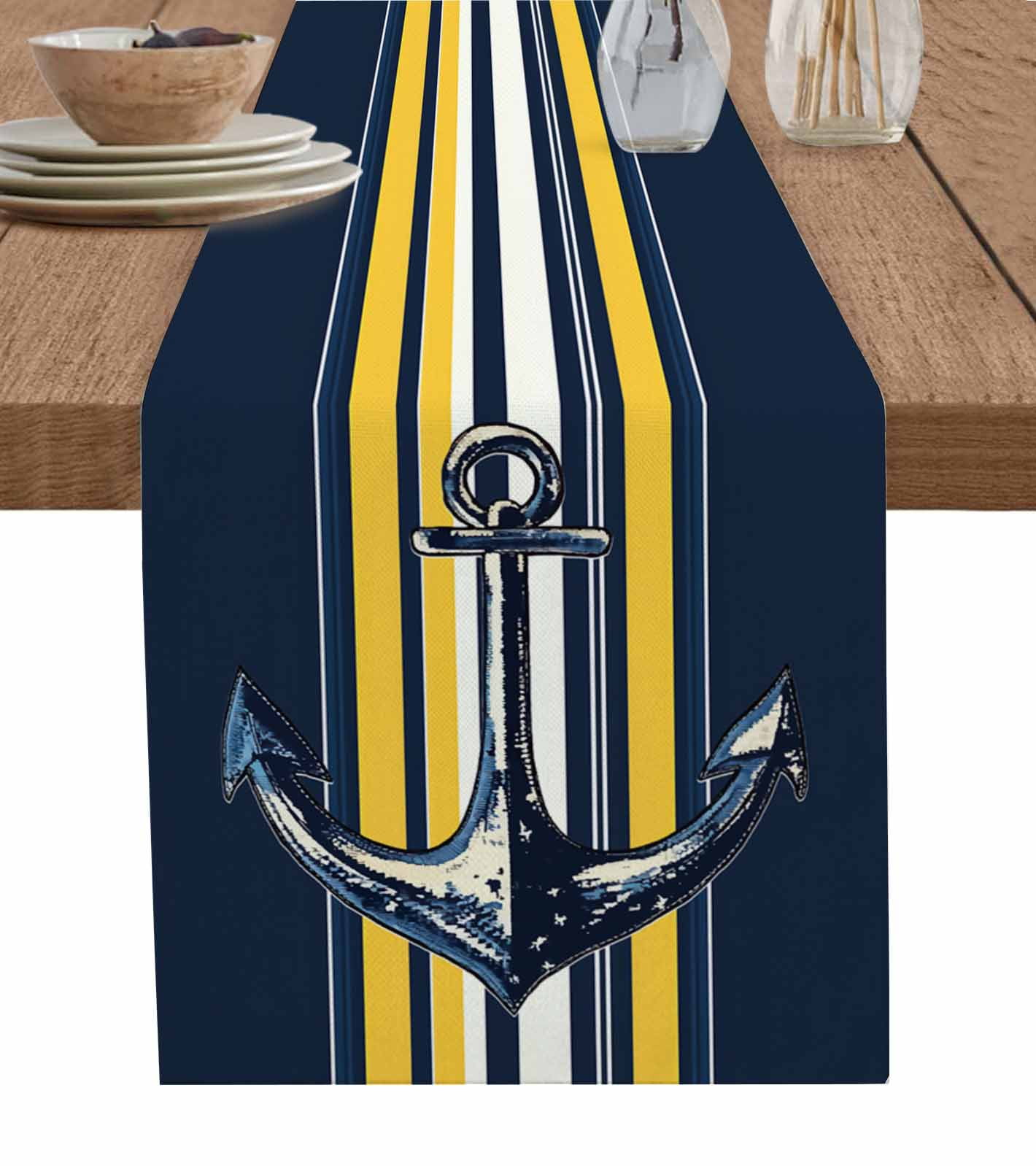 Hokiten Table Runners 90 Inches Long Dress Scarves, Nautical Anchor ...