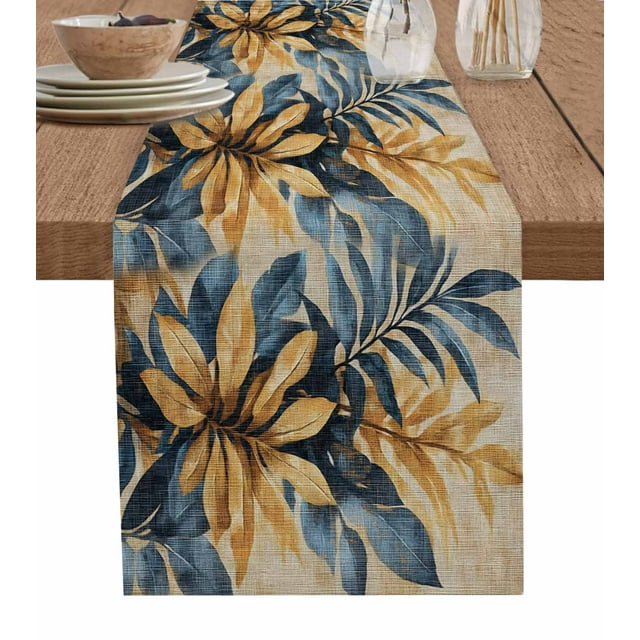 Hokiten Table Runners 90 Inches Long Dress Scarves, Navy Blue Brown ...
