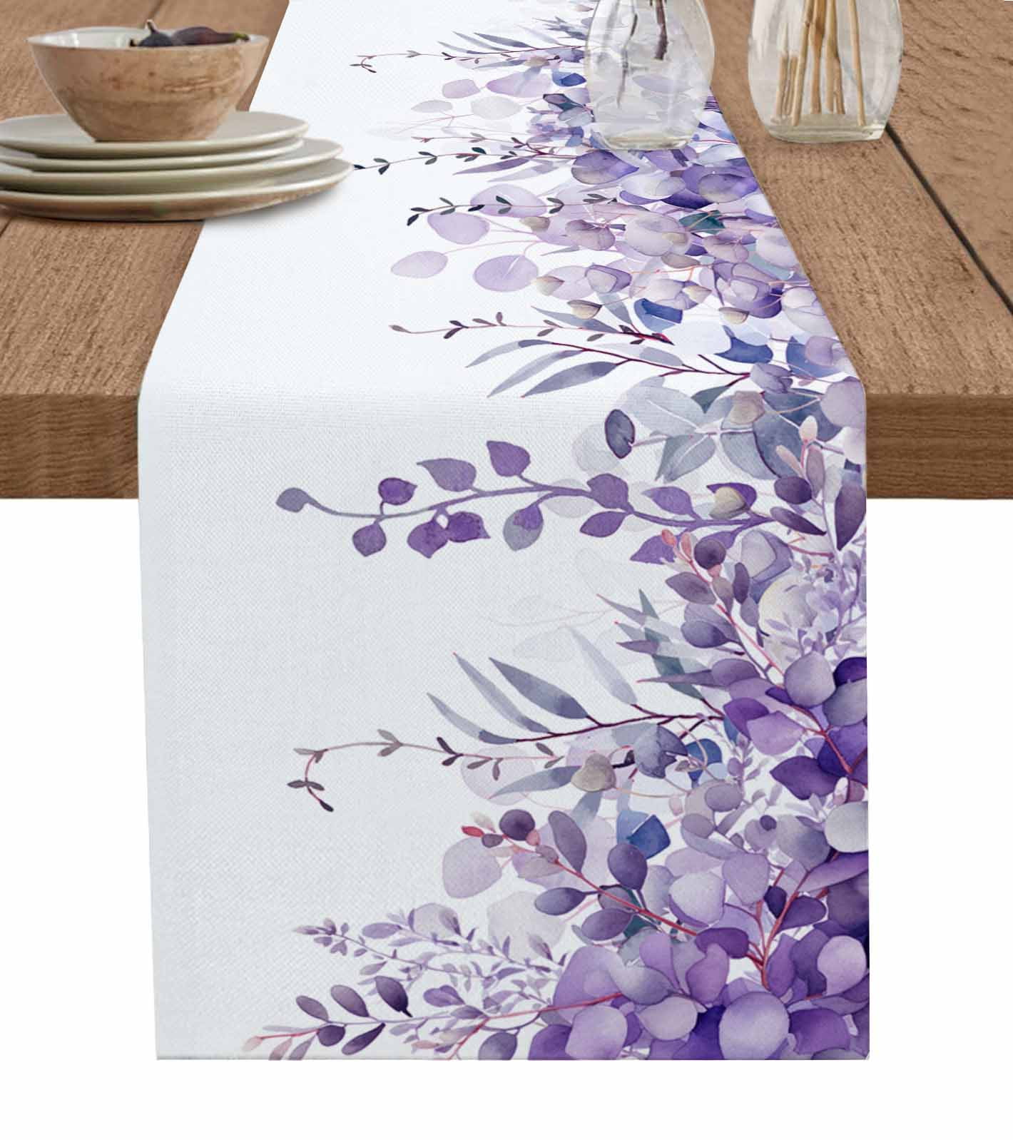 Hokiten Table Runners 90 Inches Long Dress Scarves, Purple Eucalyptus ...
