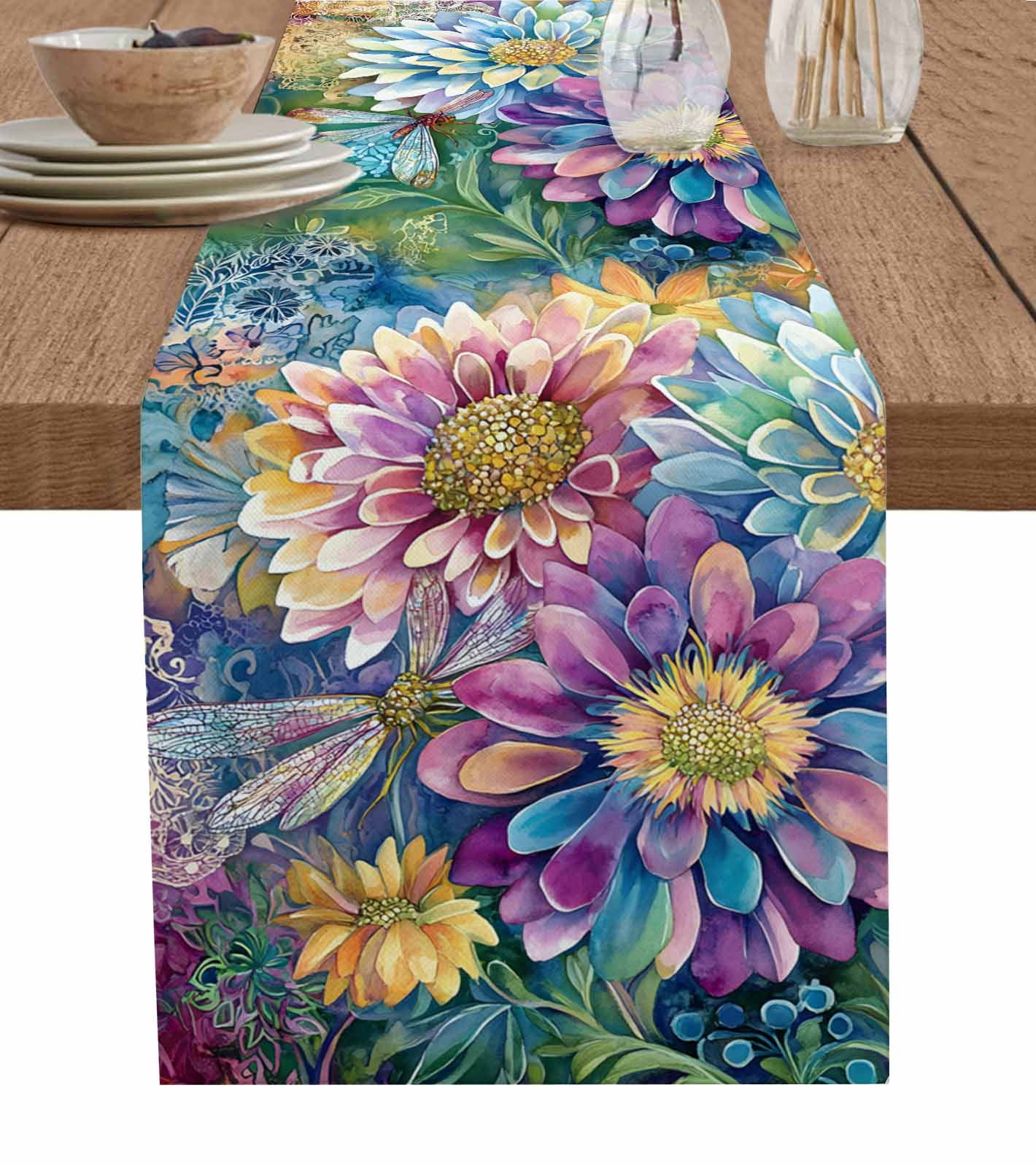 Hokiten Table Runners 90 Inches Long Dress Scarves, Purple Spring ...