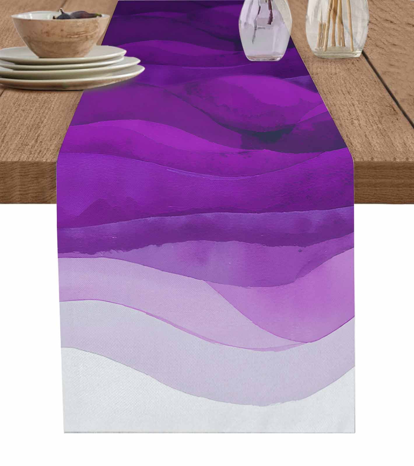 Hokiten Table Runners 90 Inches Long Dress Scarves, Purple Waves ...
