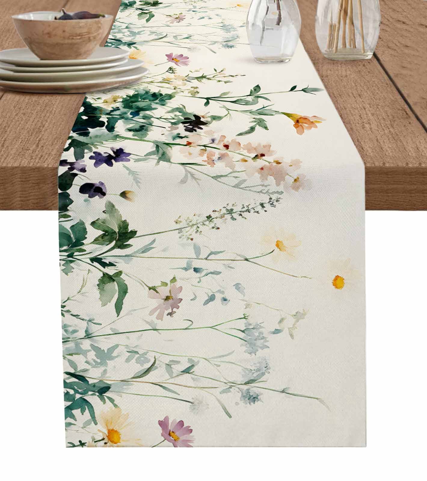 Hokiten Table Runners 90 Inches Long Dress Scarves, Spring Botanical ...