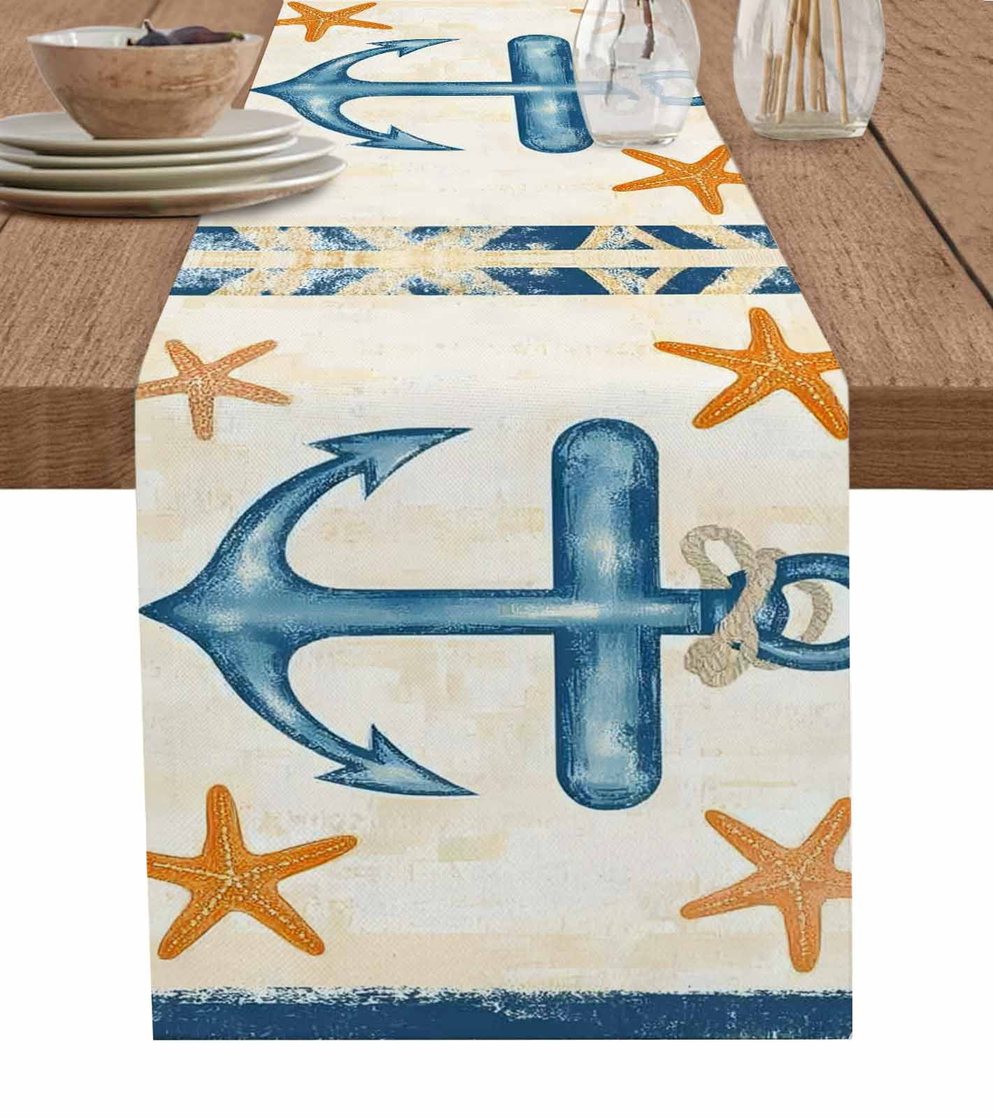 Hokiten Table Runners 90 Inches Long Dress Scarves, Summer Nautical ...