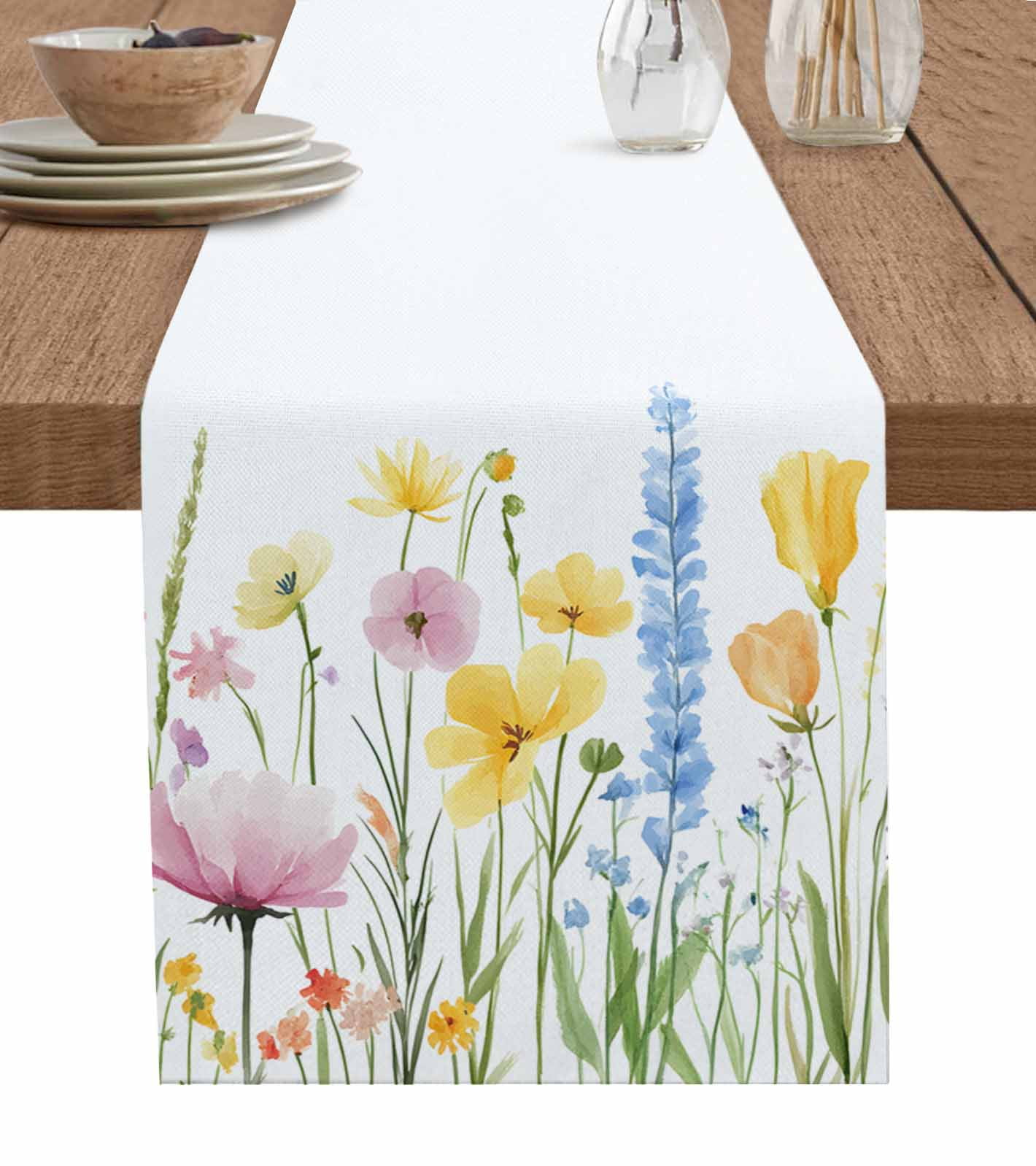 Hokiten Table Runners 90 Inches Long Dress Scarves, Verdant Flower ...