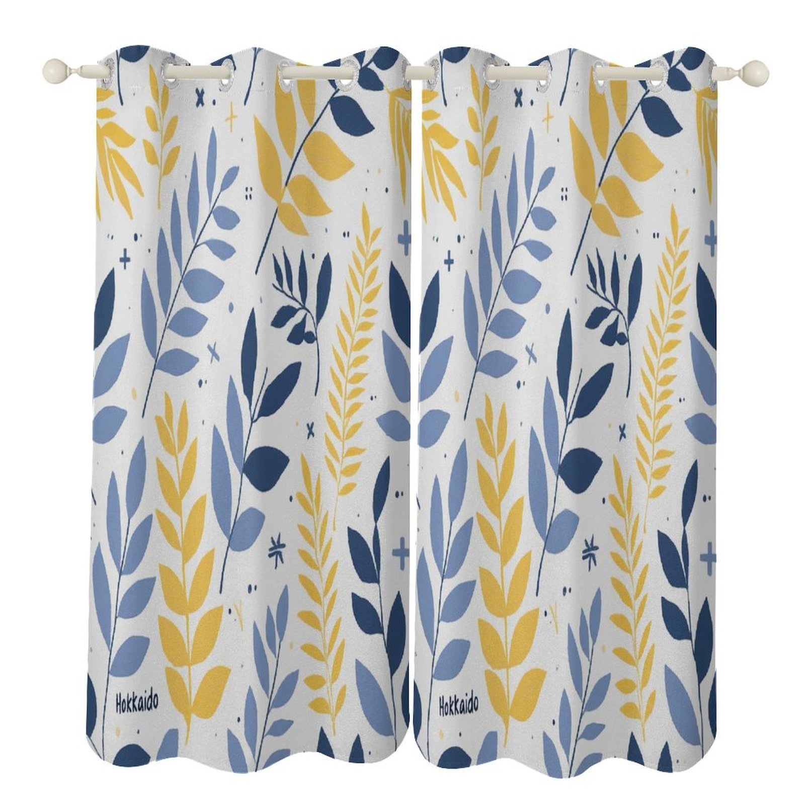 Hokkaido Leaf Pattern Window Blackout Curtain 3d Printed Blackout ...