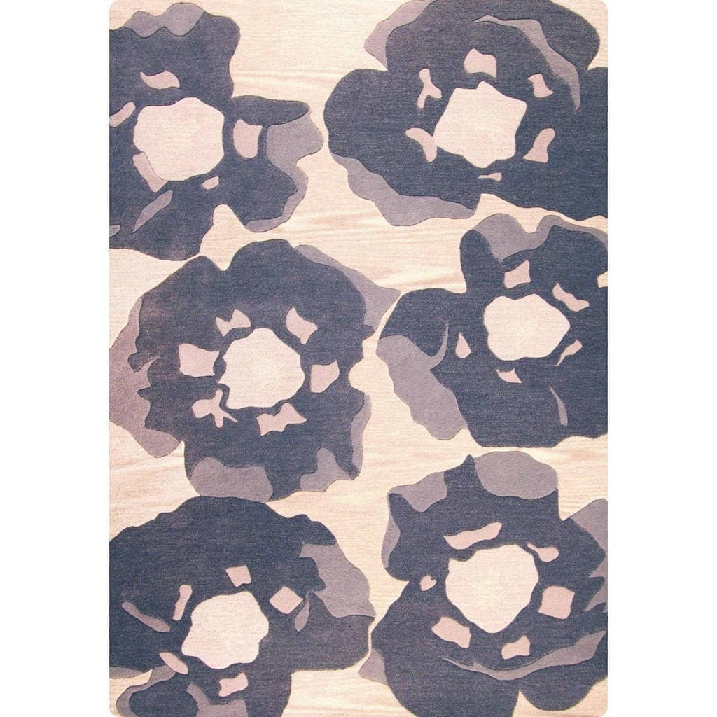 MA Trading Handmade Indo Poppy Rug (India) Grey 4'6" x 6'6" 4' x 6 ...