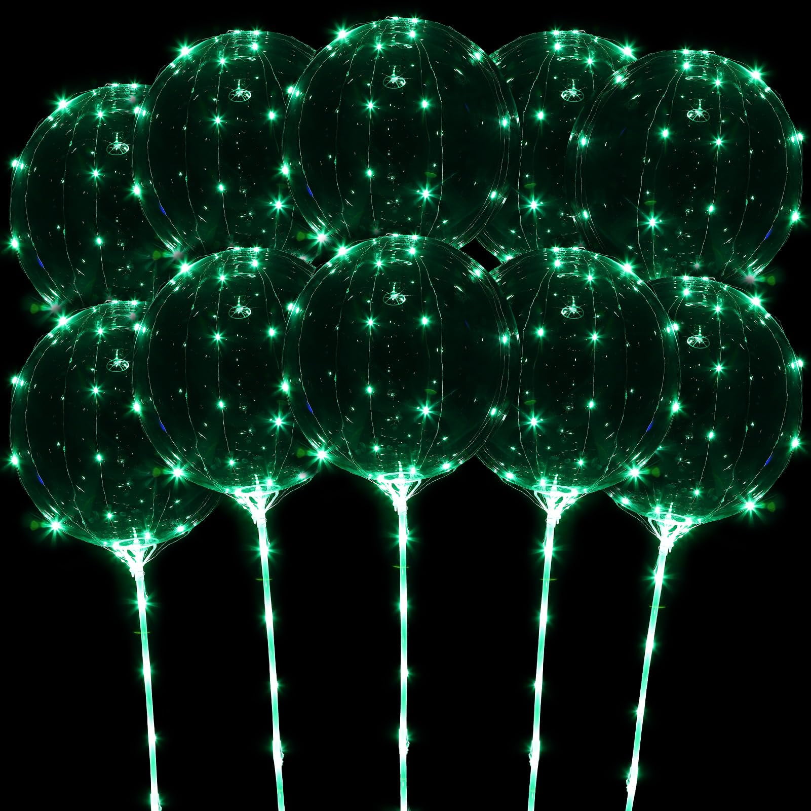 Hokoad LED Balloons Light Up, 10 Pack LED Balloons with Sticks, 20 Inch ...