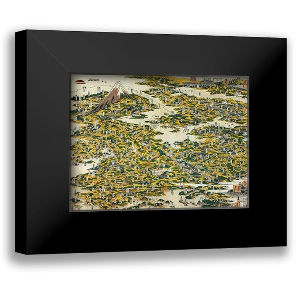 Hokusai 14x12 Black Modern Framed Museum Art Print Titled - Map Of The ...