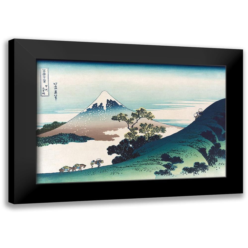 Hokusai 24x17 Black Modern Framed Museum Art Print Titled - Inumi Pass ...