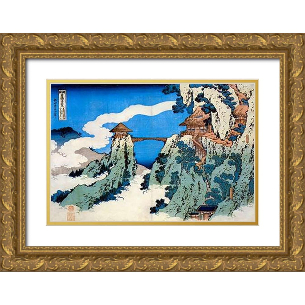 Hokusai 24x18 Gold Ornate Wood Framed with Double Matting Museum Art ...