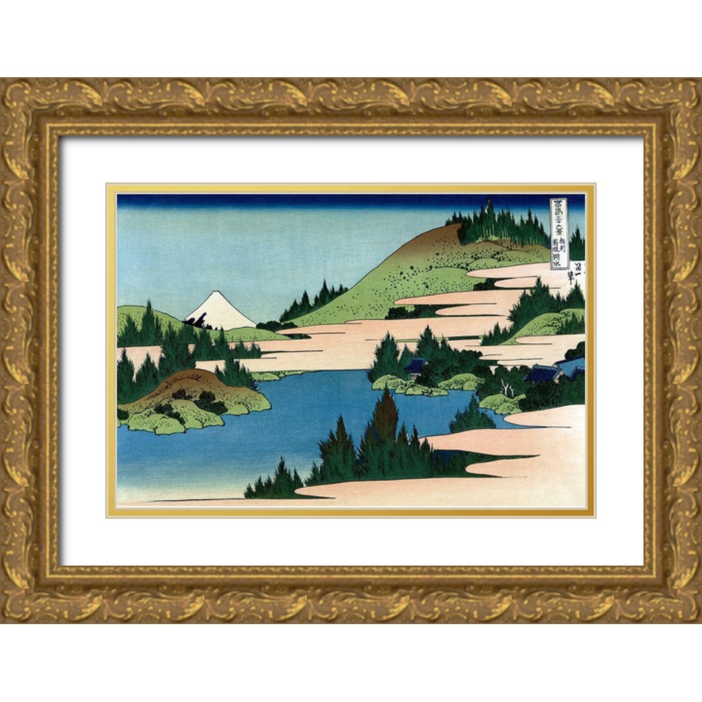 Hokusai 32x23 Gold Ornate Wood Framed with Double Matting Museum Art ...