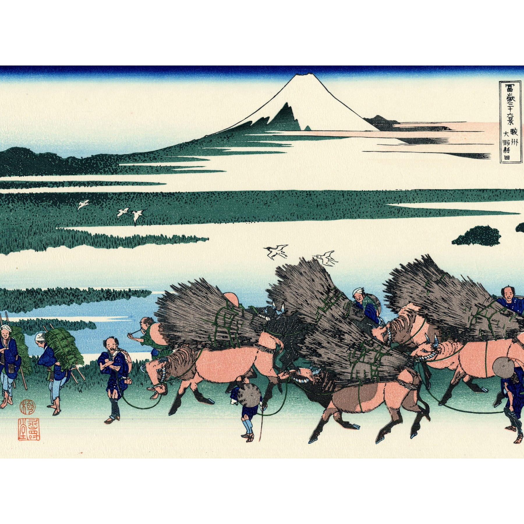 Hokusai 36 Views Fuji Ono Shinden Suruga Japan Extra Large XL Wall Art ...