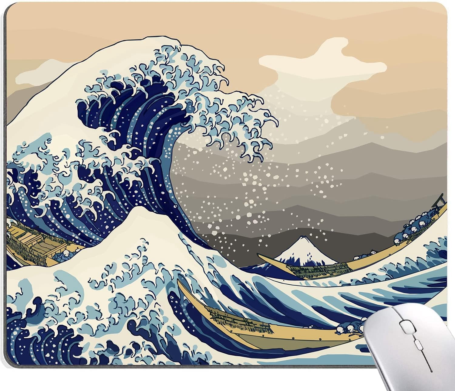 Hokusai The Great Wave Japanese Mouse Pad - Sea Wave Square Waterproof ...