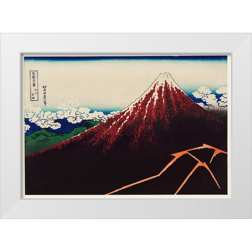 Hokusai, Katsushika 18x14 White Modern Wood Framed Museum Art Print Titled - Sanka Hakuu ...