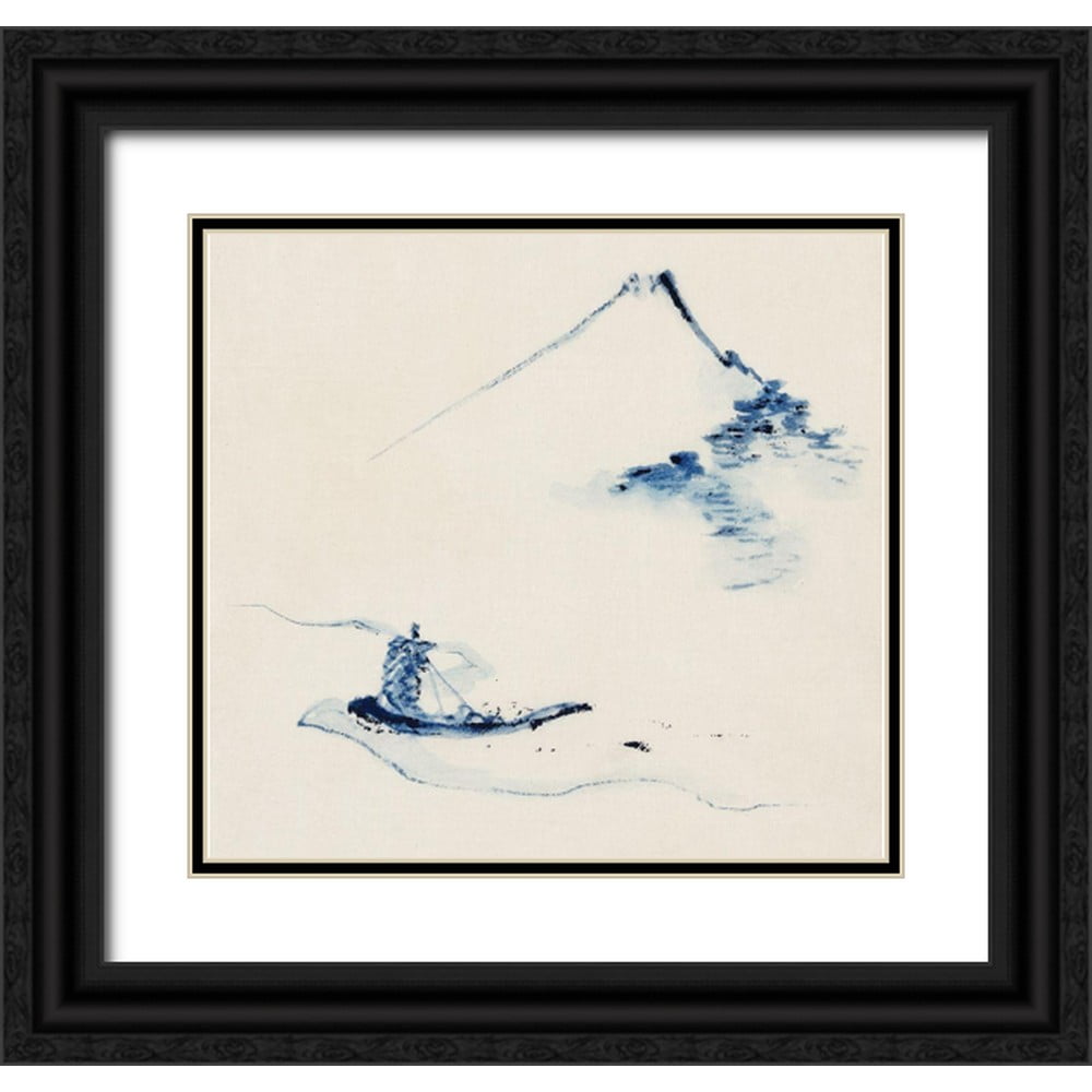 Hokusai, Katsushika 21x20 Black Ornate Wood Framed with Double Matting ...