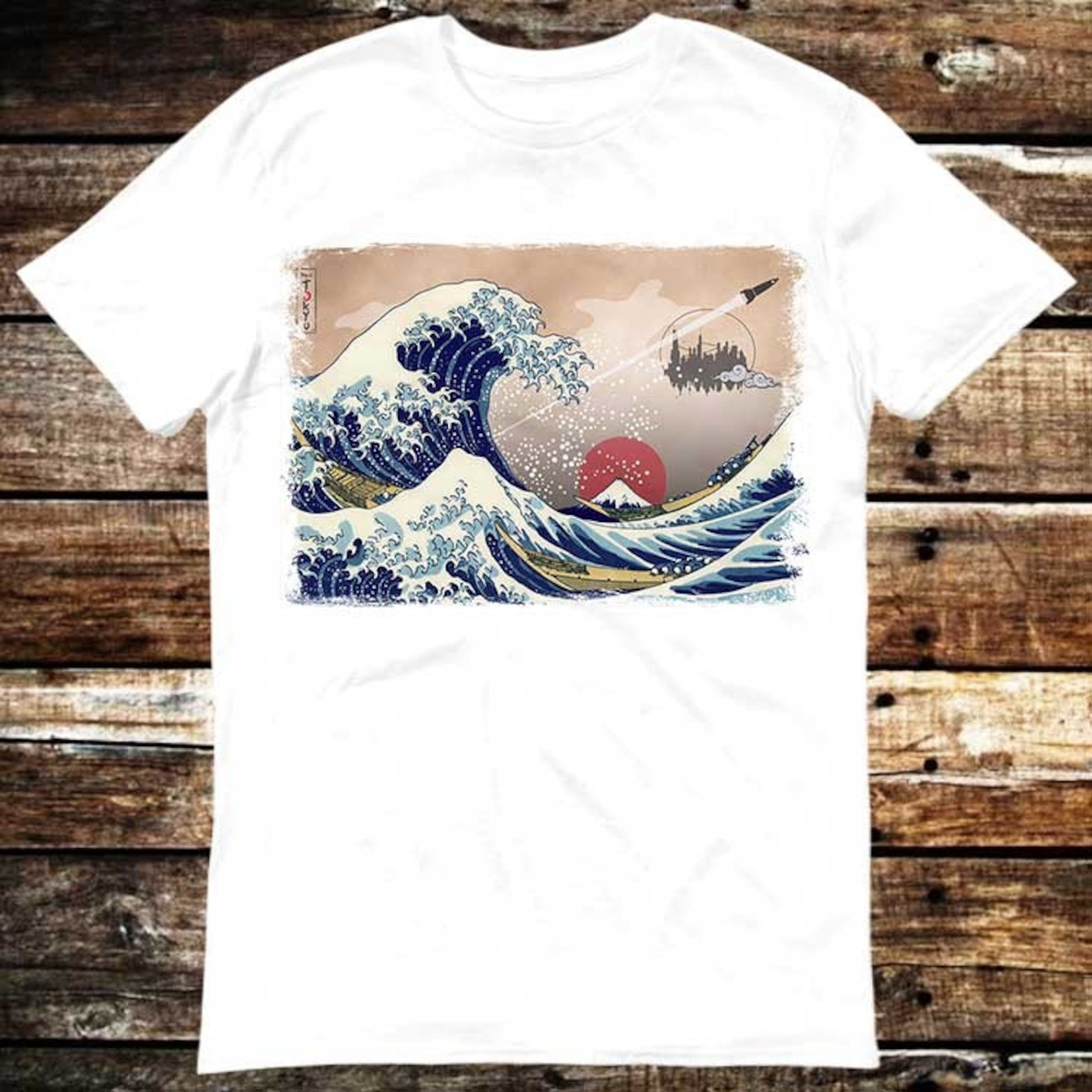 Hokusai The Great Wave Off Kanagawa Japanese Art T Shirt Meme Gift ...