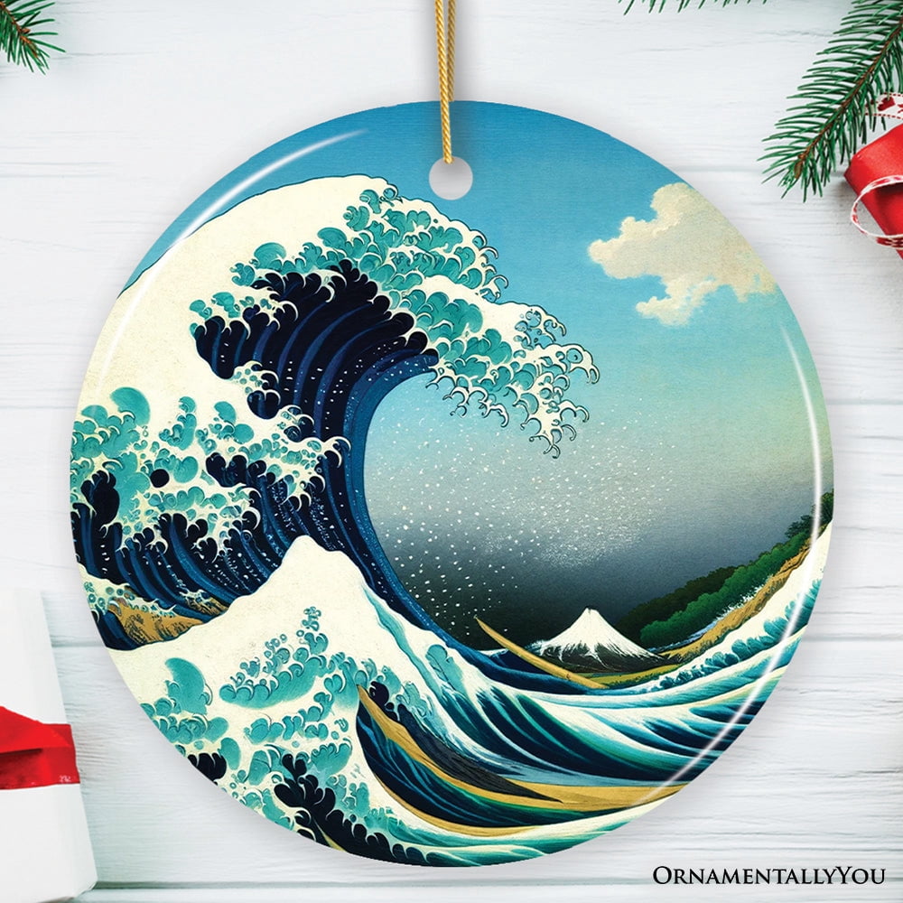 Hokusai The Great Wave off Kanagawa Ceramic Ornament, Famous Painting ...