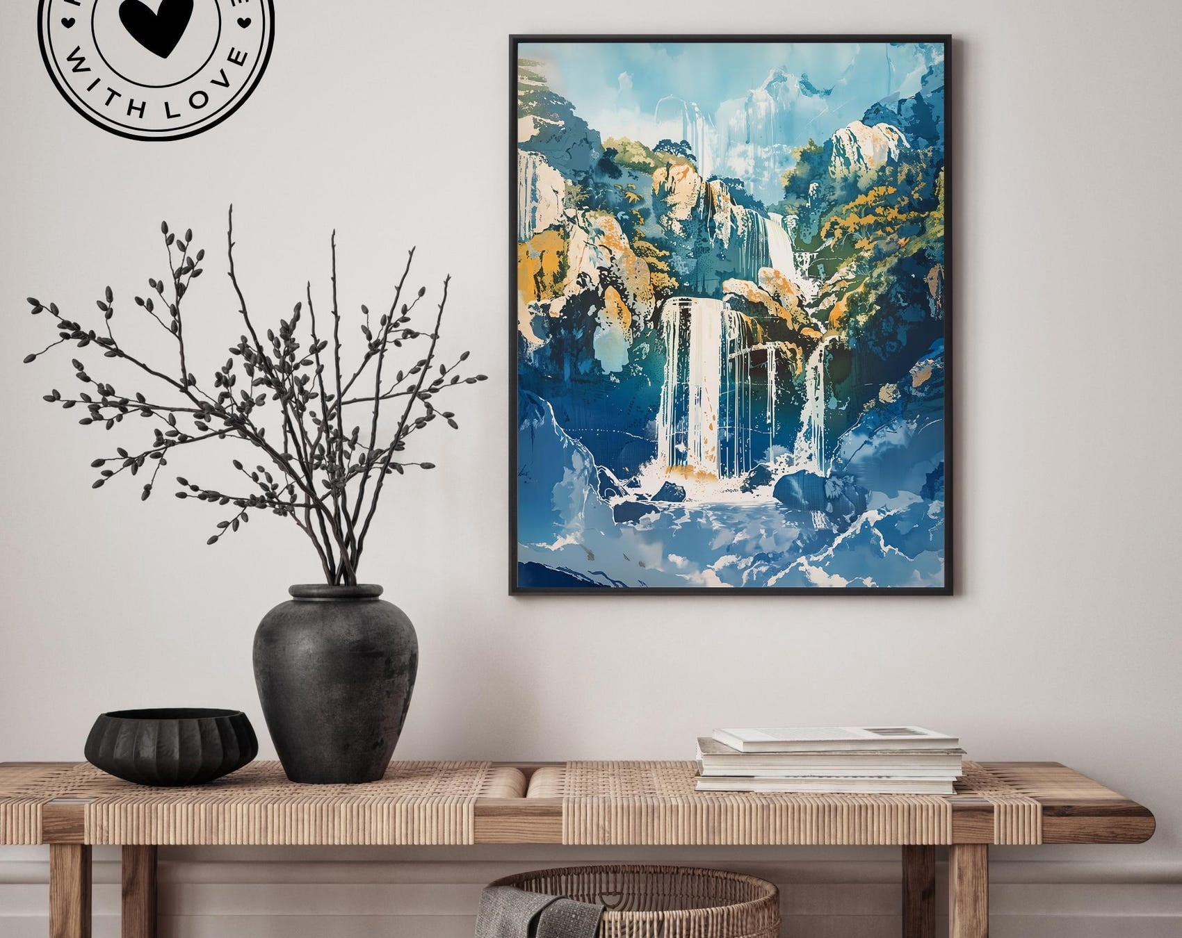 Hokusai Ukiyo-e Japanese Waterfalls Landscape Wall Art Asian ...