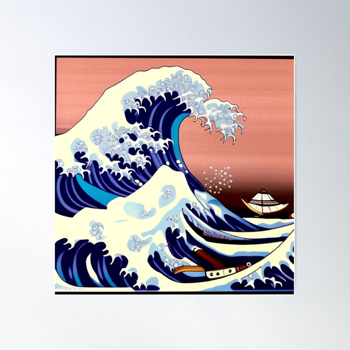 Hokusai Wave Poster Wall Art, Modern Wall Decor For Living Room Bedroom ...