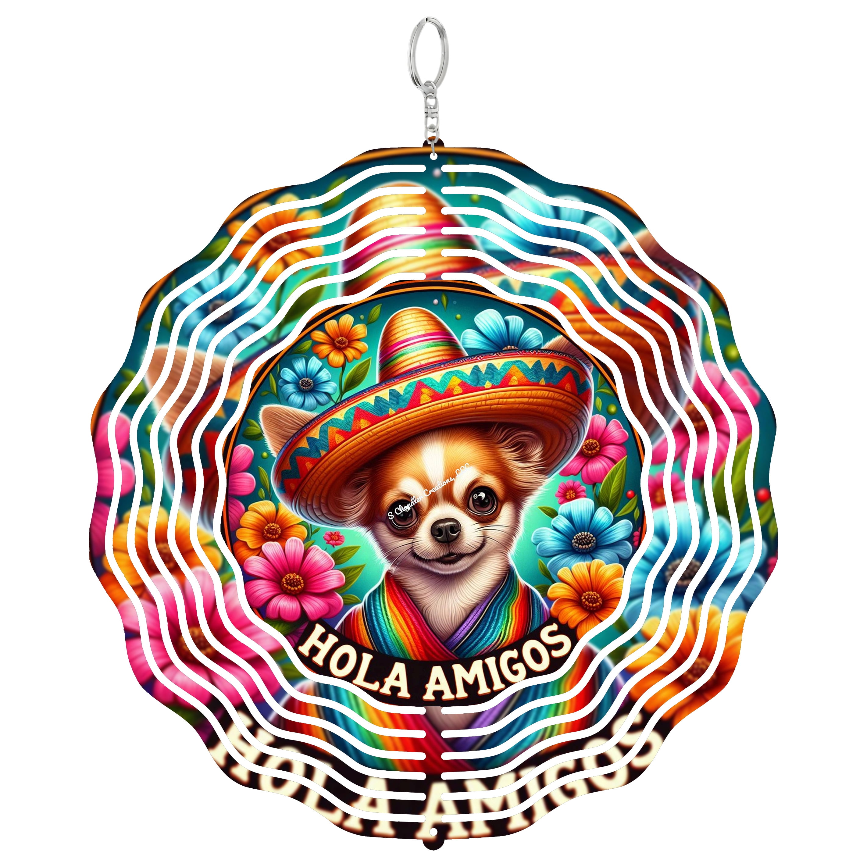 Hola Amigos Chihuahua 3D Wind Spinner, Cute Dog Mexican Theme Art, Pet ...