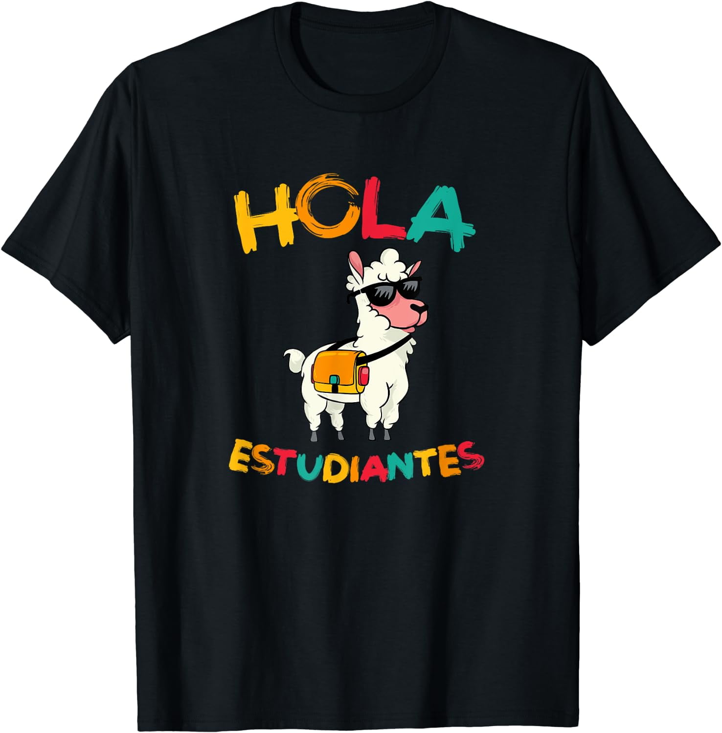 Hola Estudiantes, Funny Lama Back to School Spanish Teacher T-Shirt ...