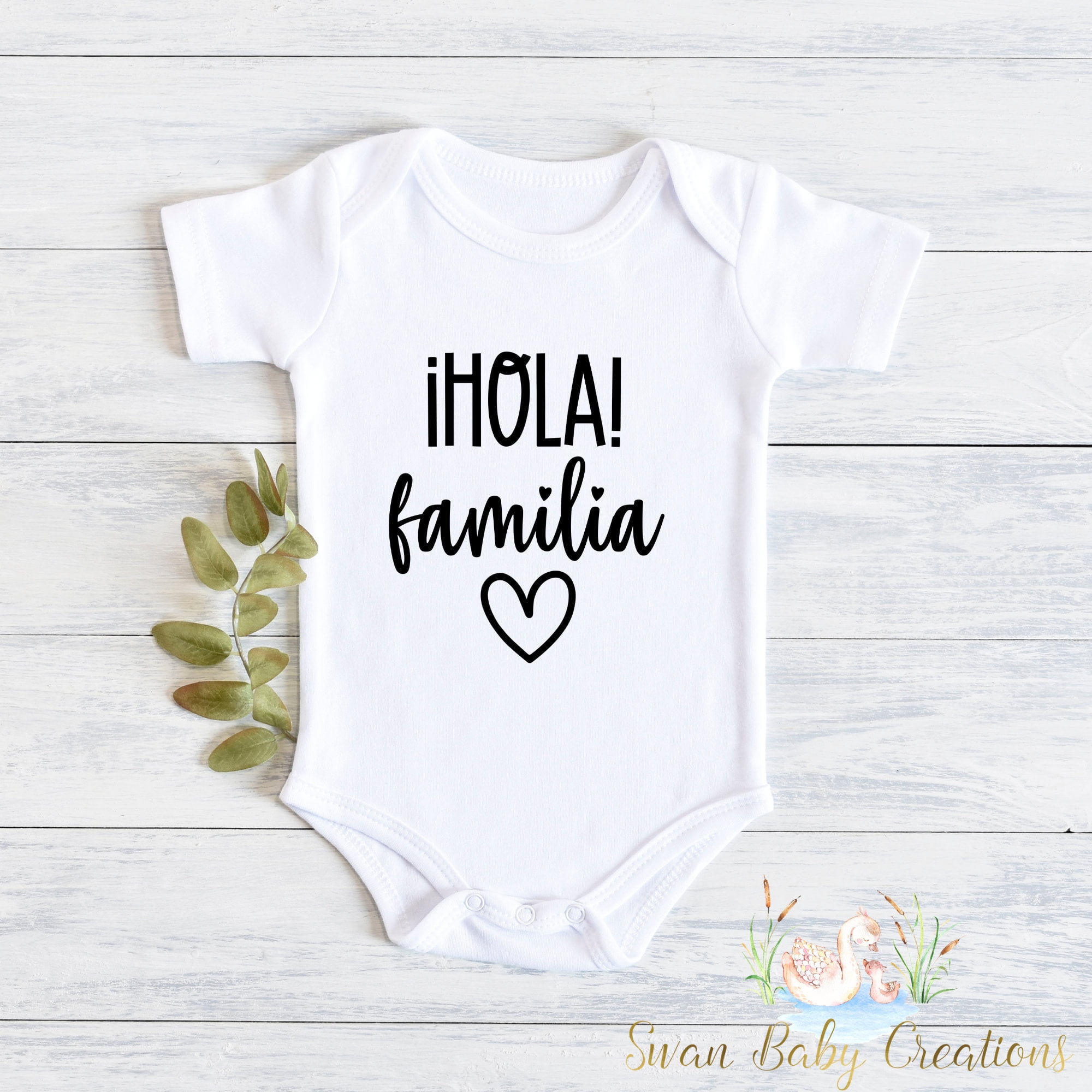 Hola Familia Baby Bodysuit, Spanish Pregnancy Announcement, Baby Reveal ...