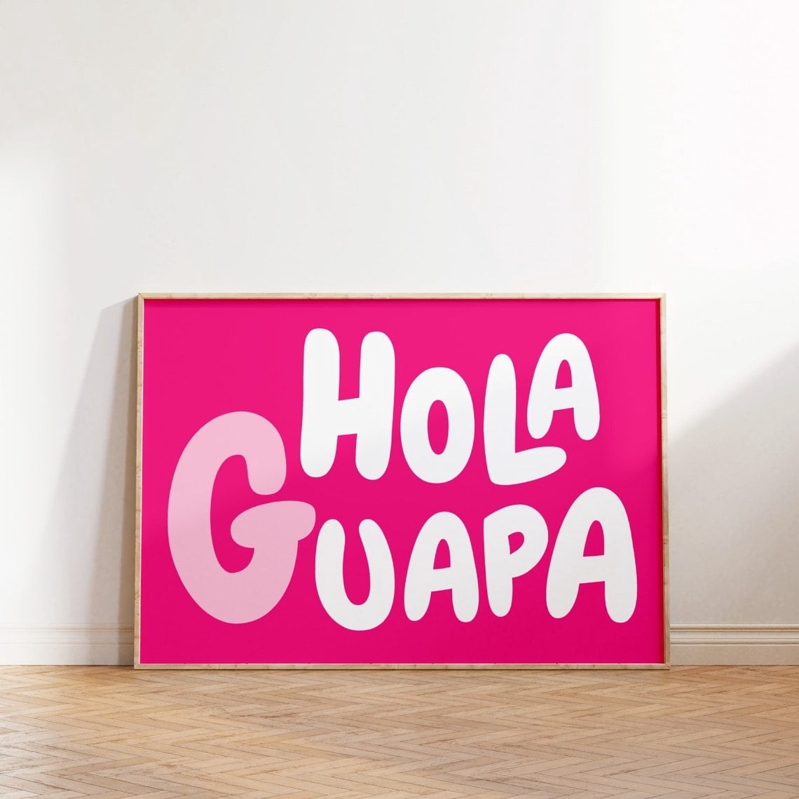 Hola Guapa Pink Spanish Quote Wall Art, Unframed Paper Print Size 24x36 ...
