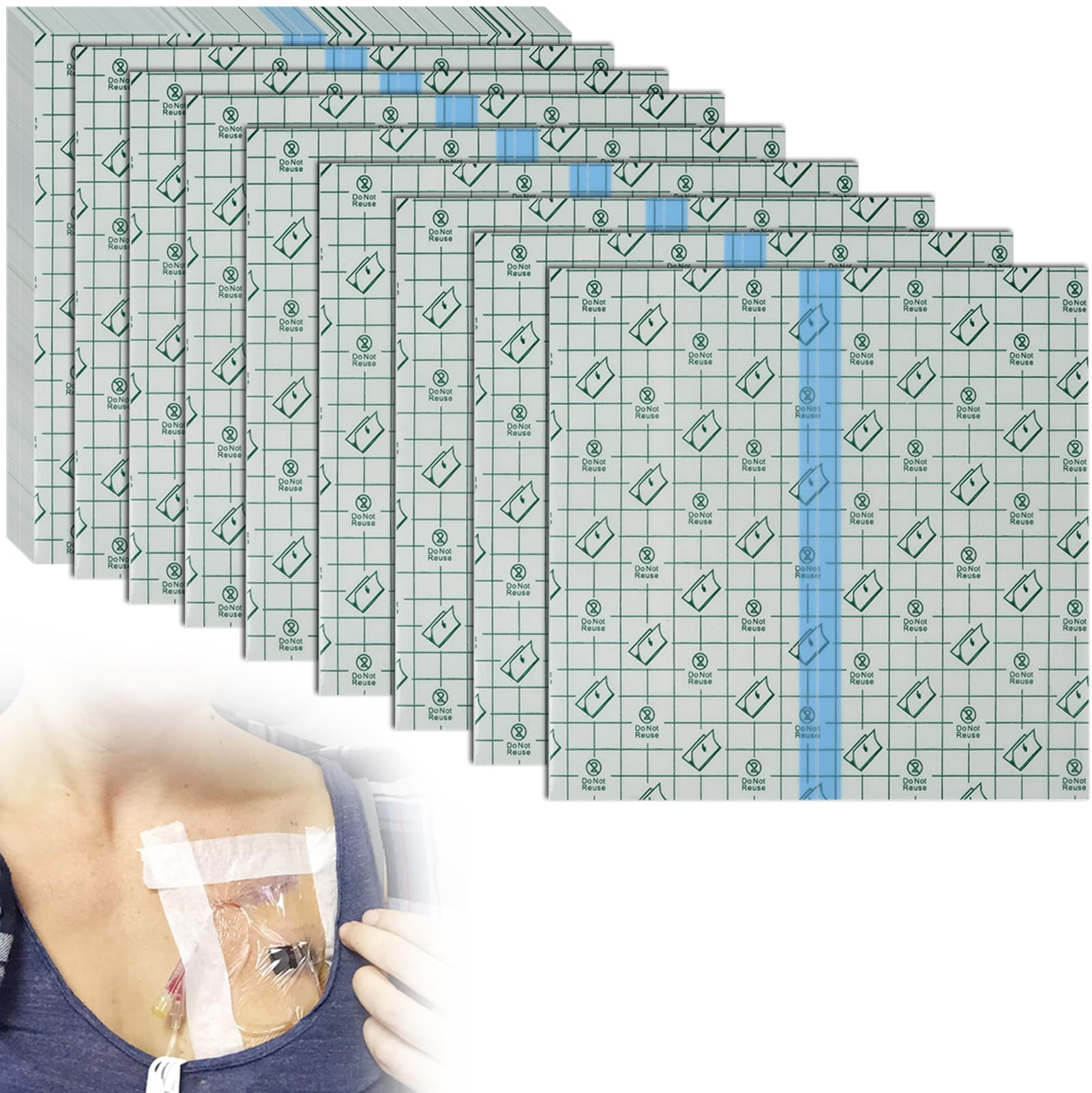 Hola Health Shower Protector [Pack of 50], 4" x 4" Chemo Dialysis ...