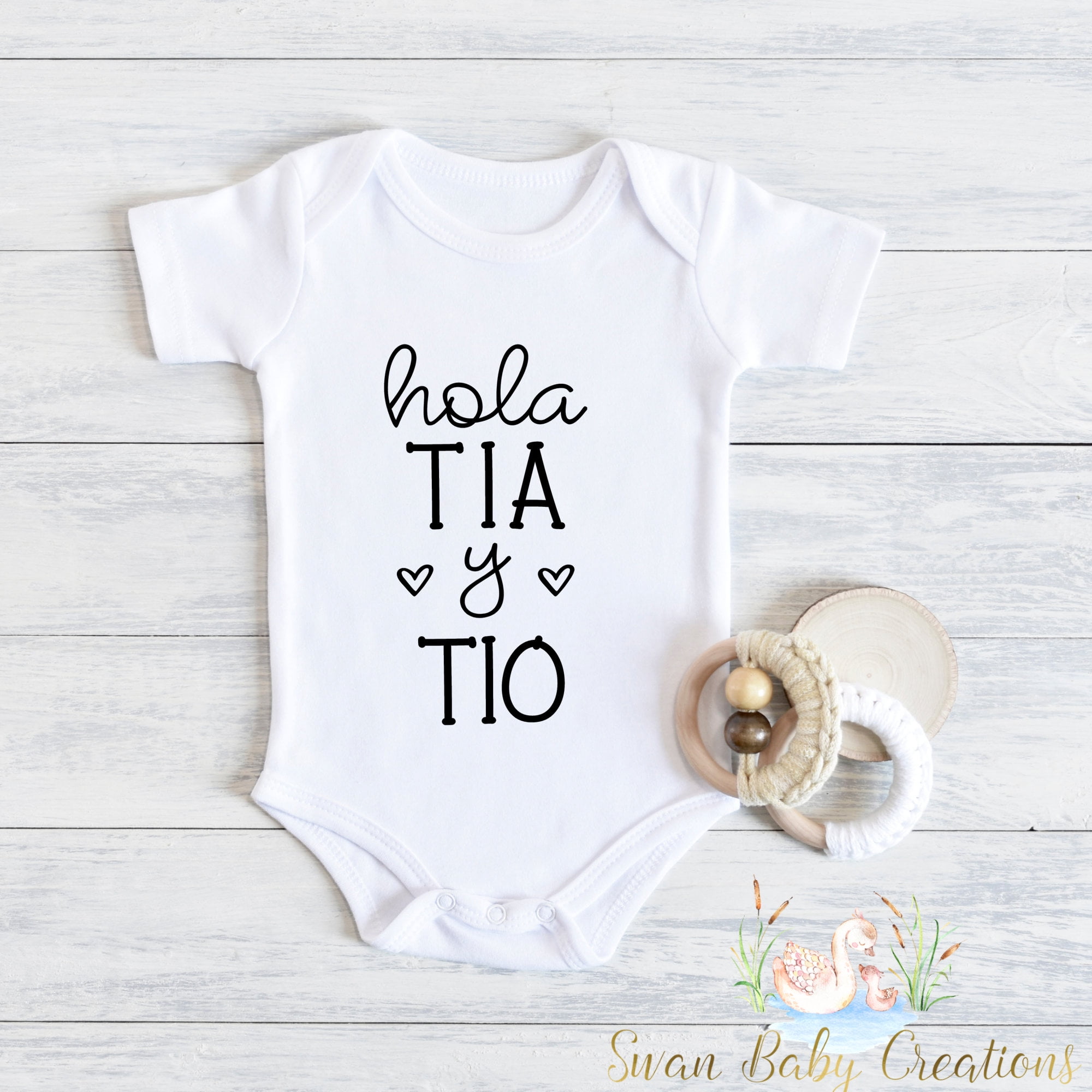 Hola Tia Y Tio Bodysuit, Spanish Baby Announcement Outfit, Pregnancy ...